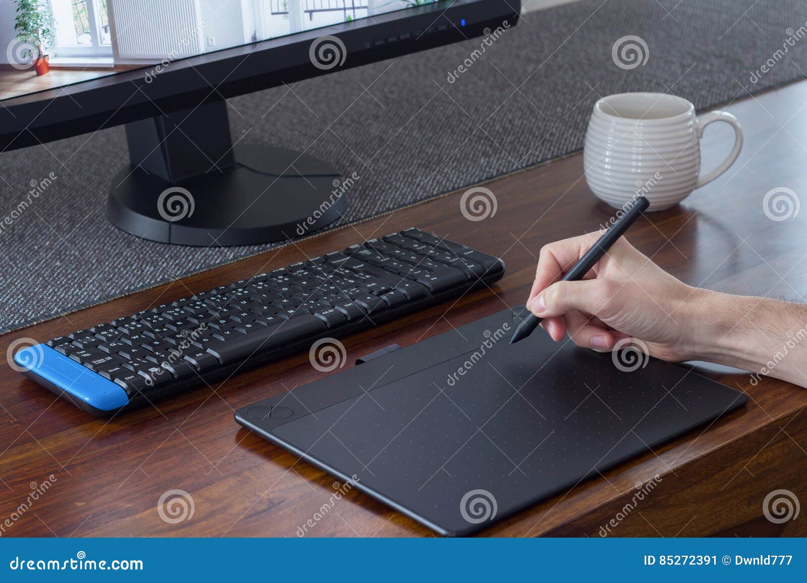 Graphic Designer Hand with Stylus Pen Stock Image - Image of design ...