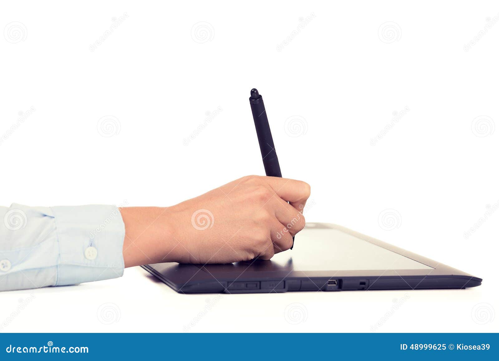 Graphic Designer Hand Using Digital Tablet Pen and Computer Stock Image ...