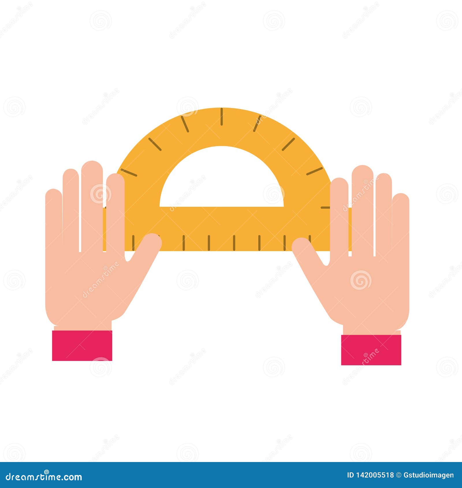 Graphic Designer Hands with Protractor Tool Stock Vector - Illustration ...
