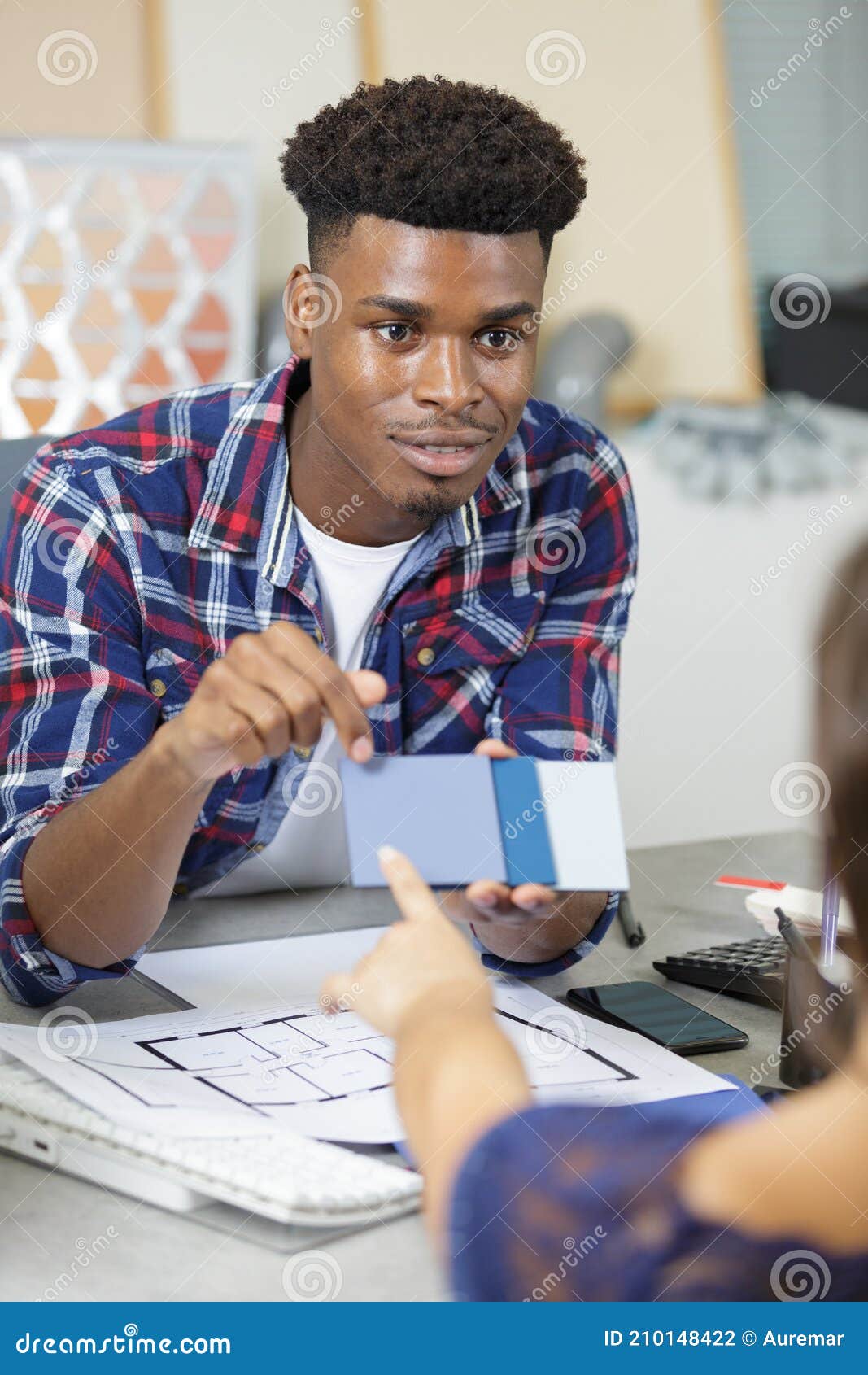 Graphic Designer Man Creative Using Color Swatch Samples Stock Photo ...