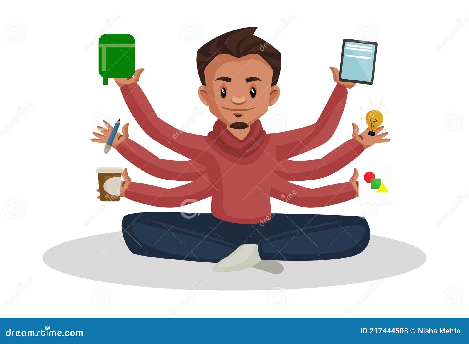 Boy Graphic Designer Vector Illustration Stock Vector - Illustration of ...