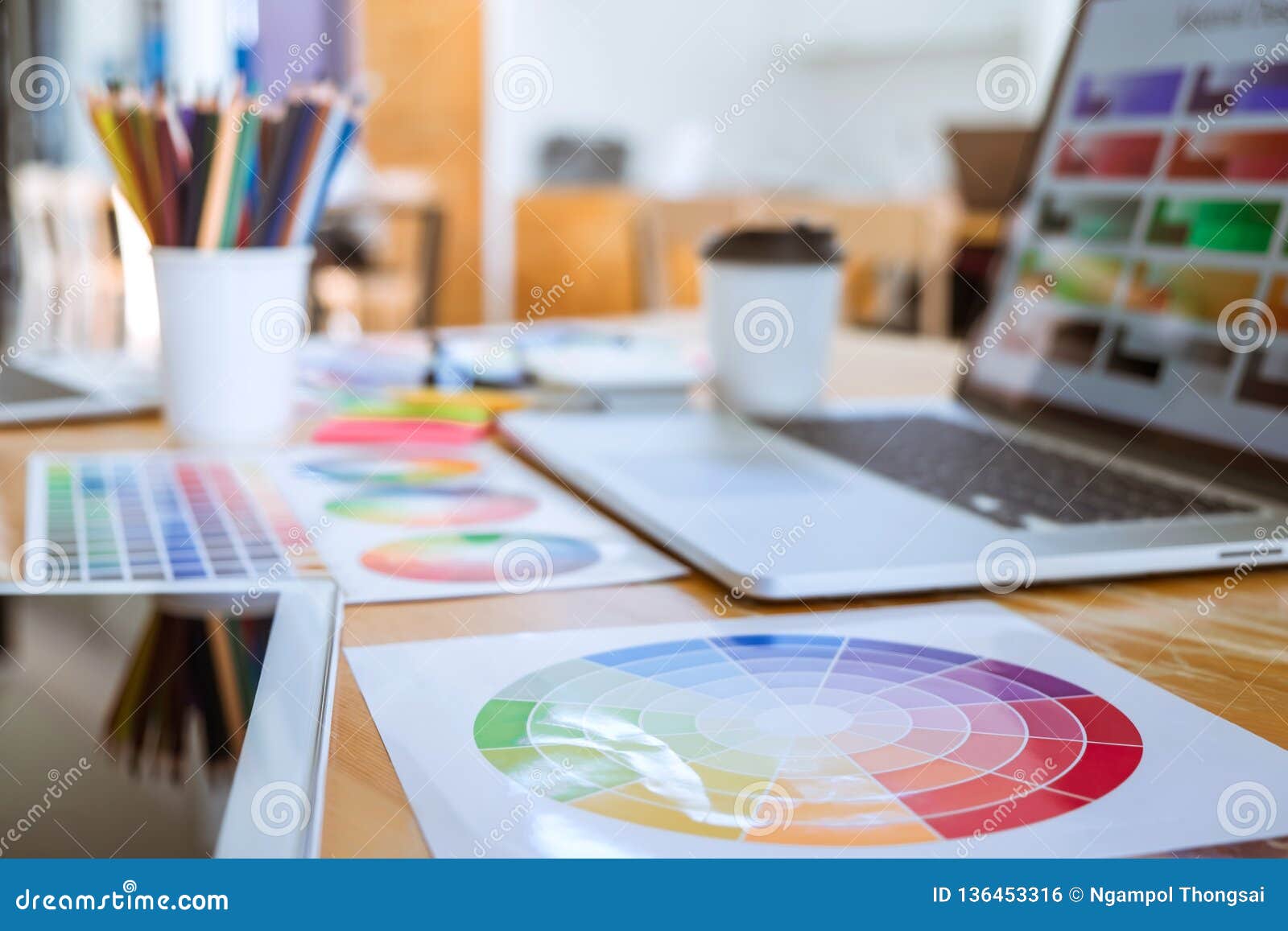 Graphic Designer Object Tool and Color Swatch Samples at Workspace ...