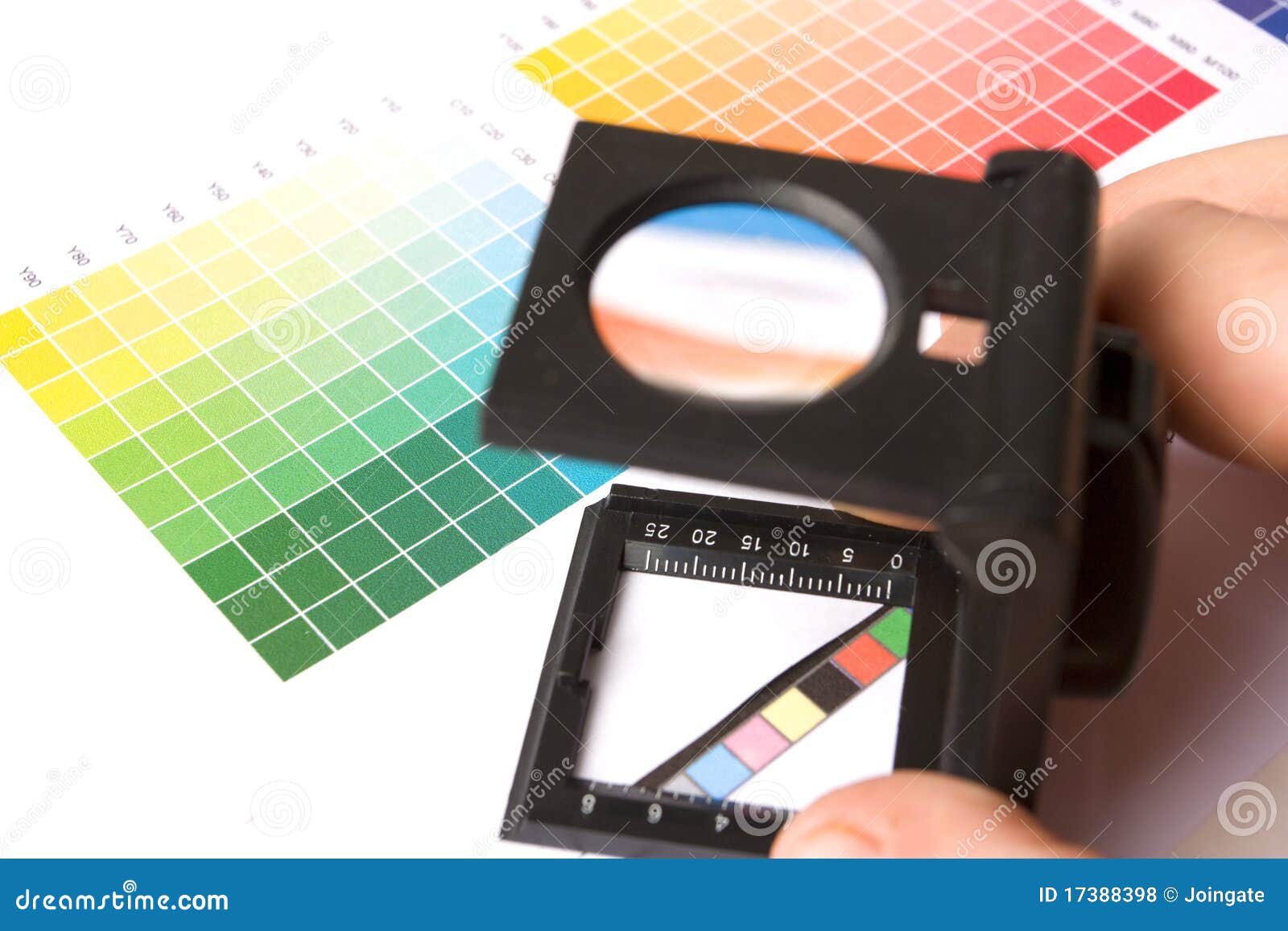 Graphic Designer or Printer Stock Photo - Image of magnifying ...