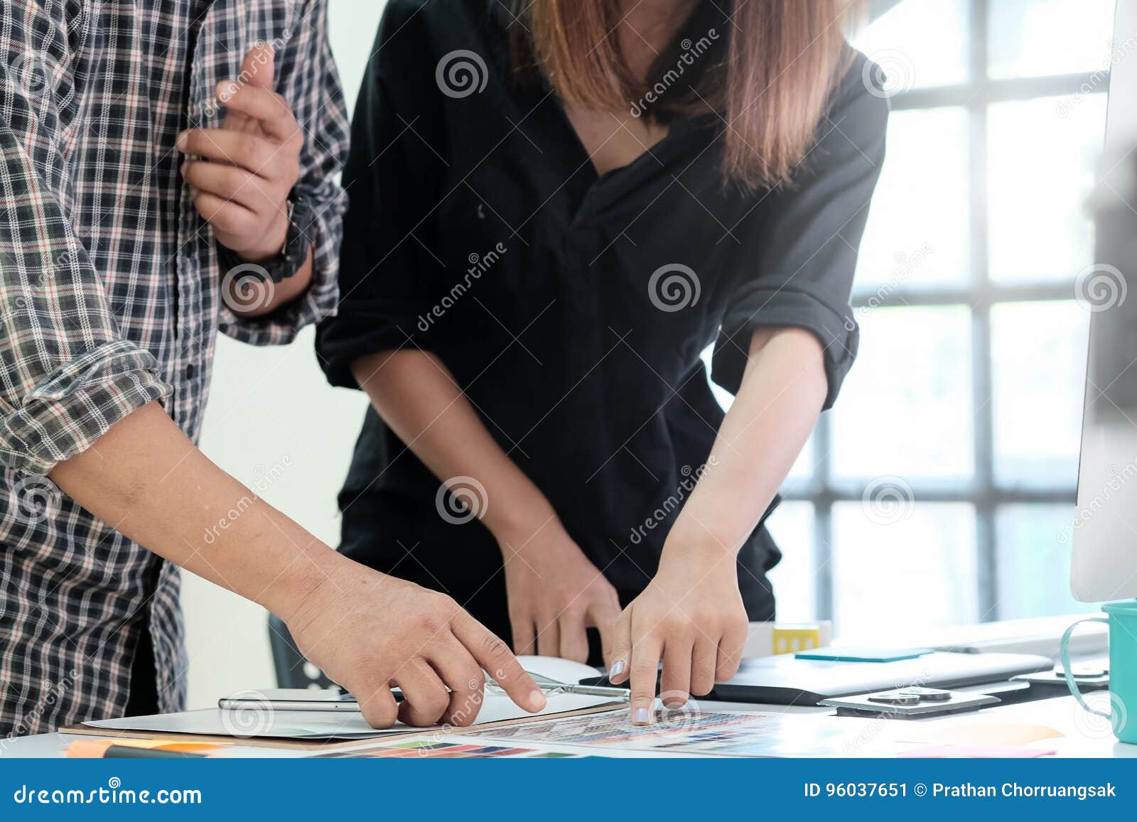 Graphic Designer Team Working on Creative Office with Create Graphic on ...