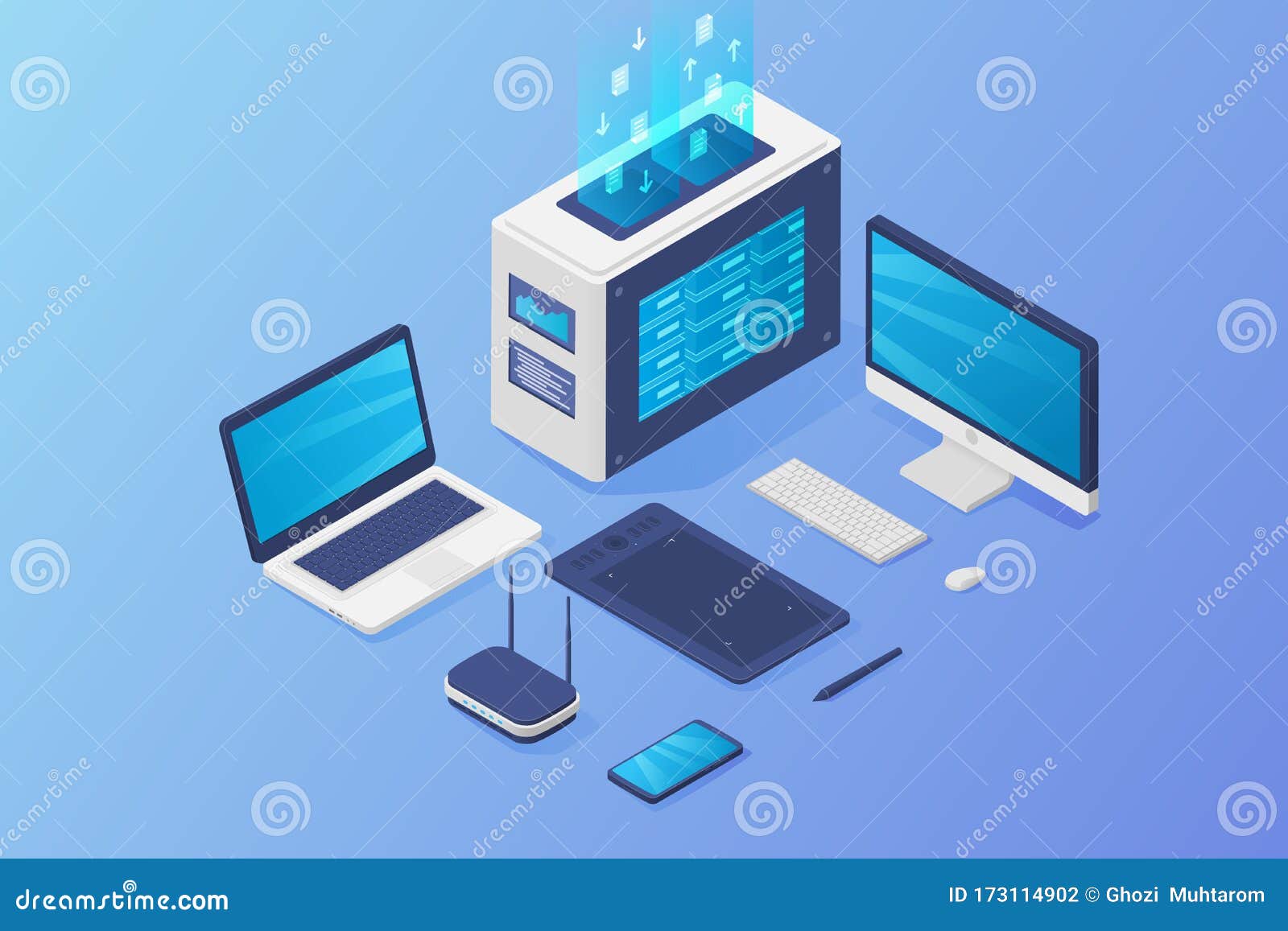 Graphic Designer Tools Gadget with Laptop Tablet Drawing Sketch and Pc ...