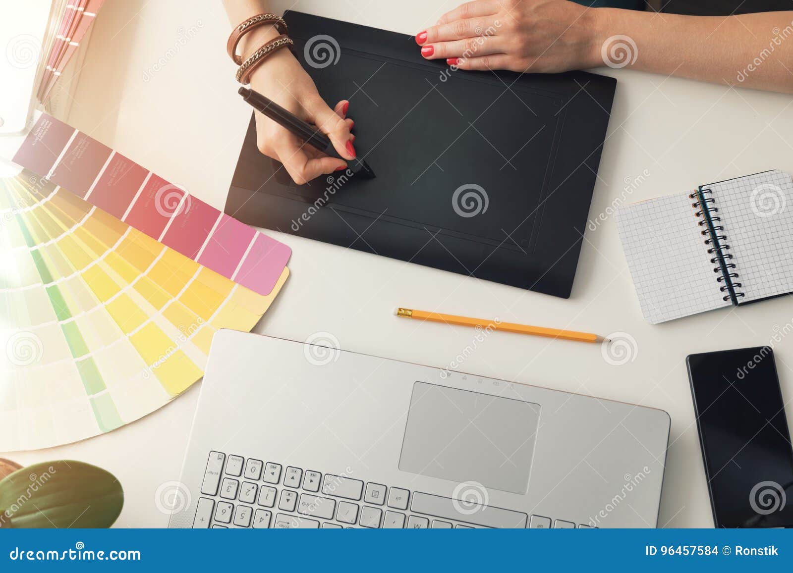 Graphic Designer Using Digital Drawing Tablet at Office Stock Photo ...