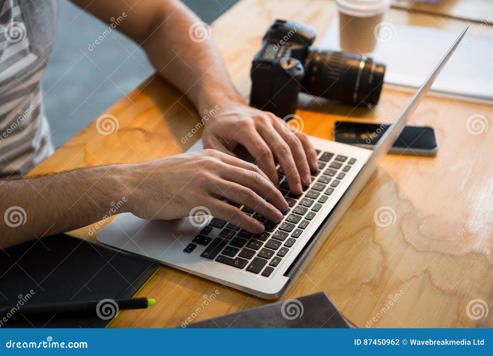 Graphic Designer Using Laptop in Creative Office Stock Photo - Image of ...
