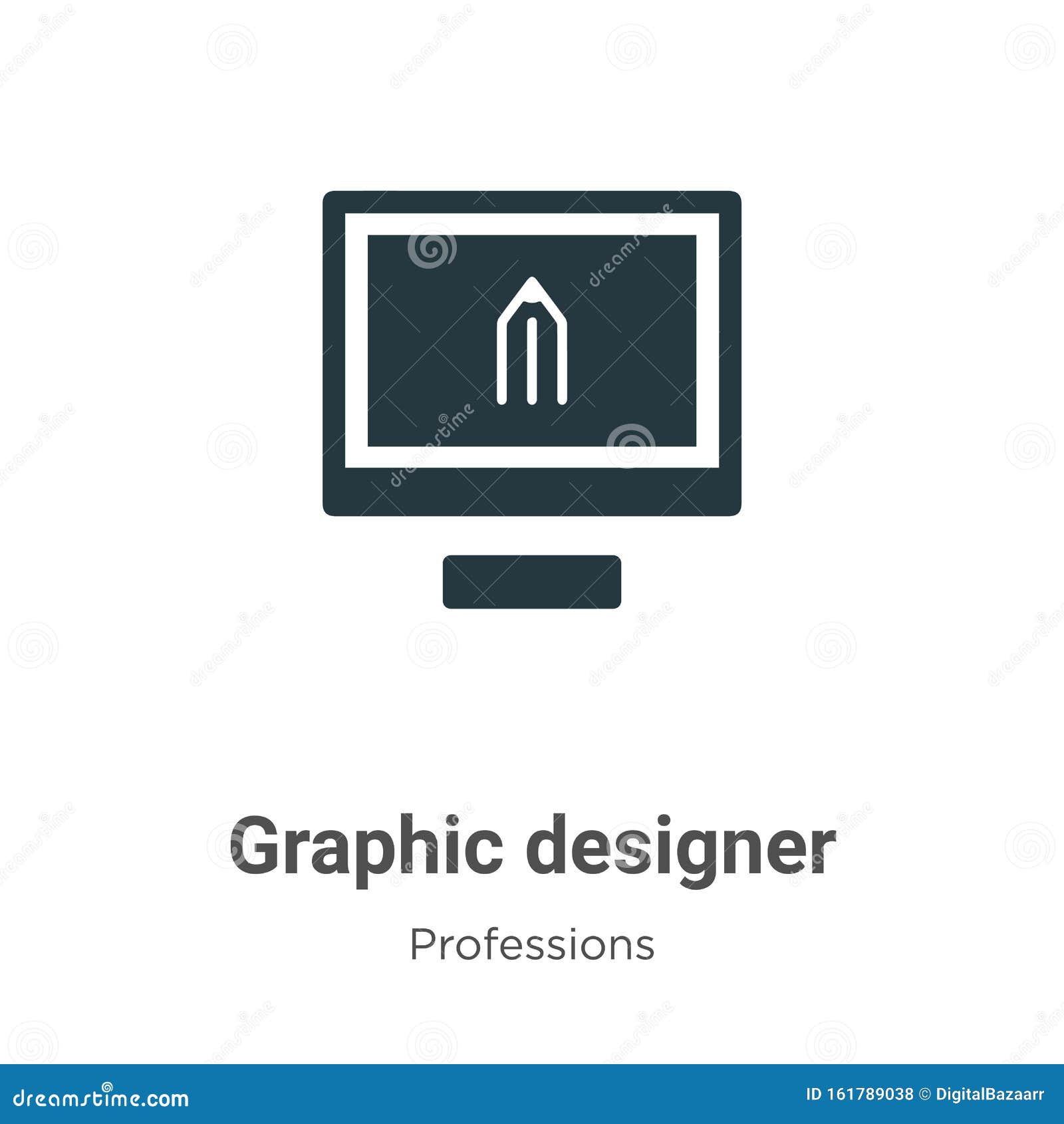 Graphic Designer Vector Icon on White Background. Flat Vector Graphic ...