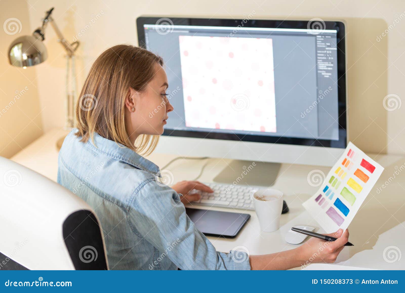 Graphic Designer. Work with Color on the Project. Web Design Concept ...