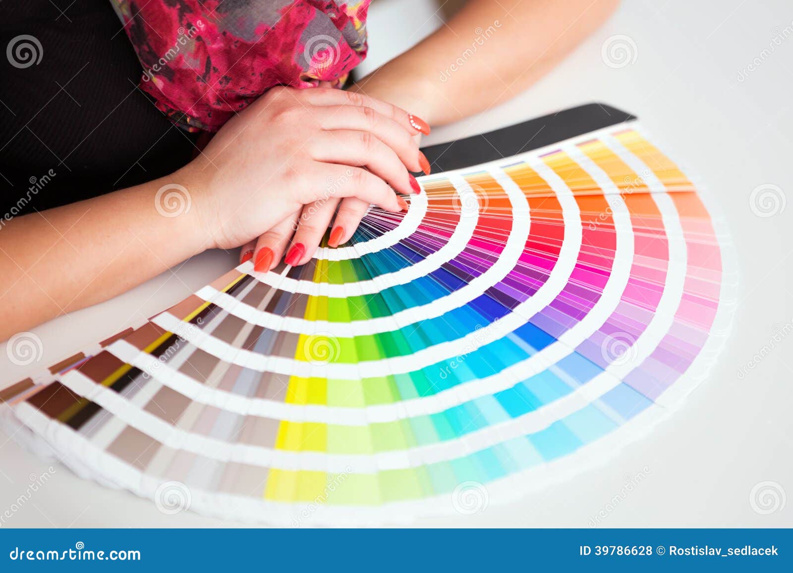 Graphic Designer Working with Cmyk Palette Stock Photo - Image of ...