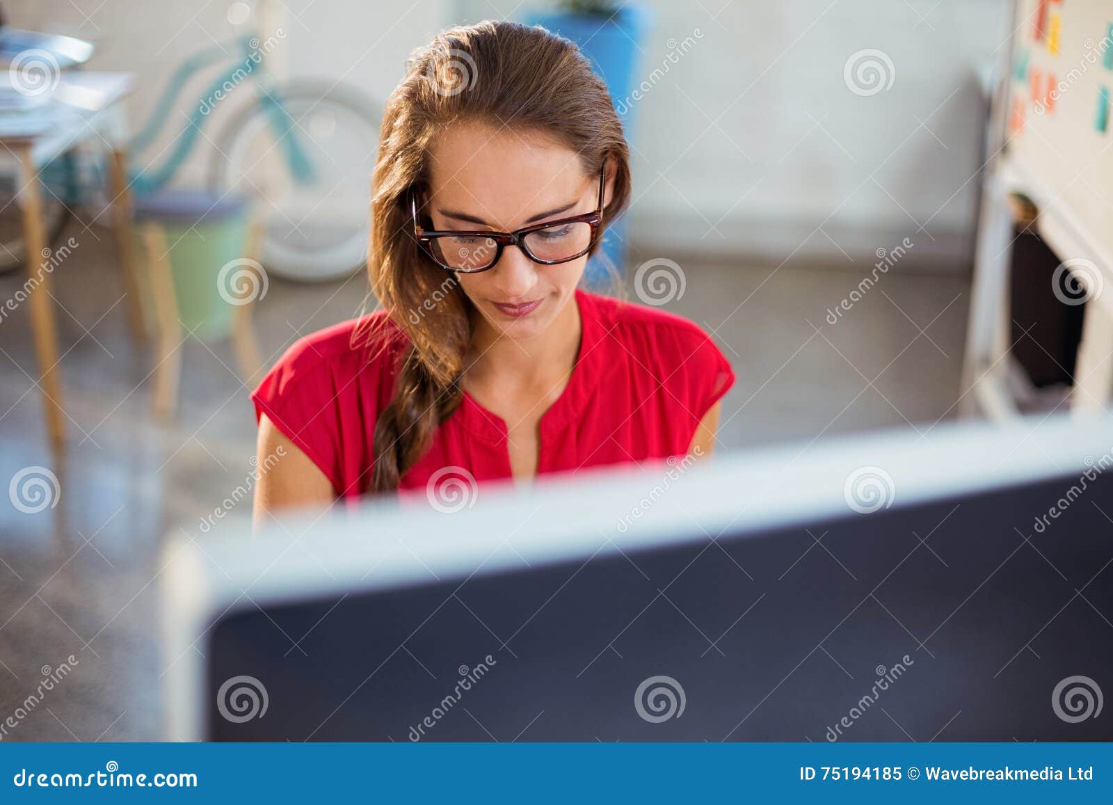 Graphic Designer Working on Computer Stock Image - Image of occupation ...