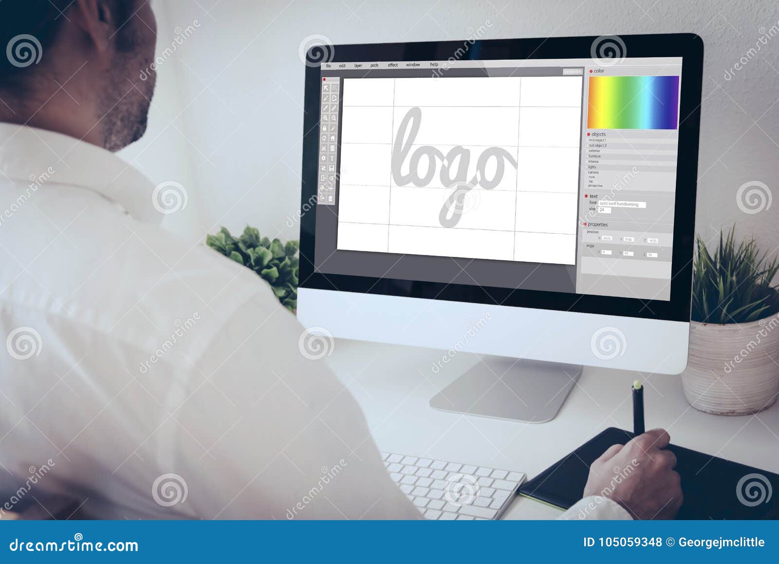 Graphic Tablet Designer Logo Stock Photo - Image of creativity ...