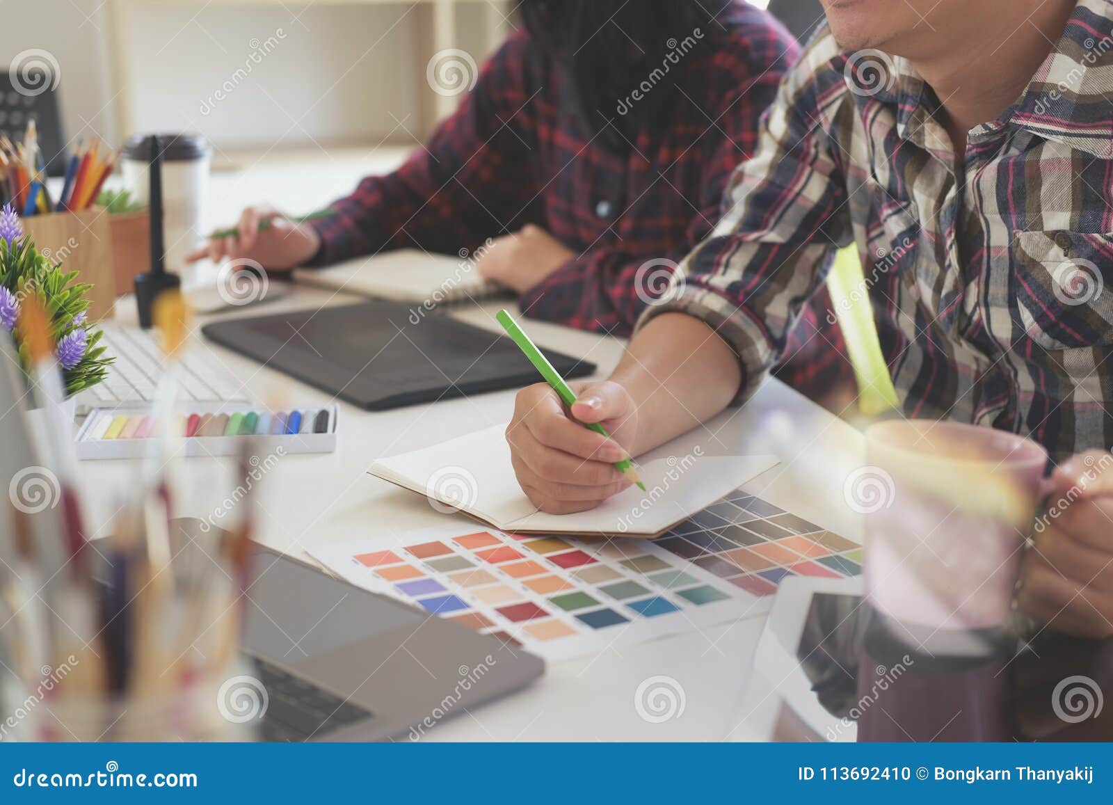 Graphic Designer Working in Office. Stock Photo - Image of professional ...