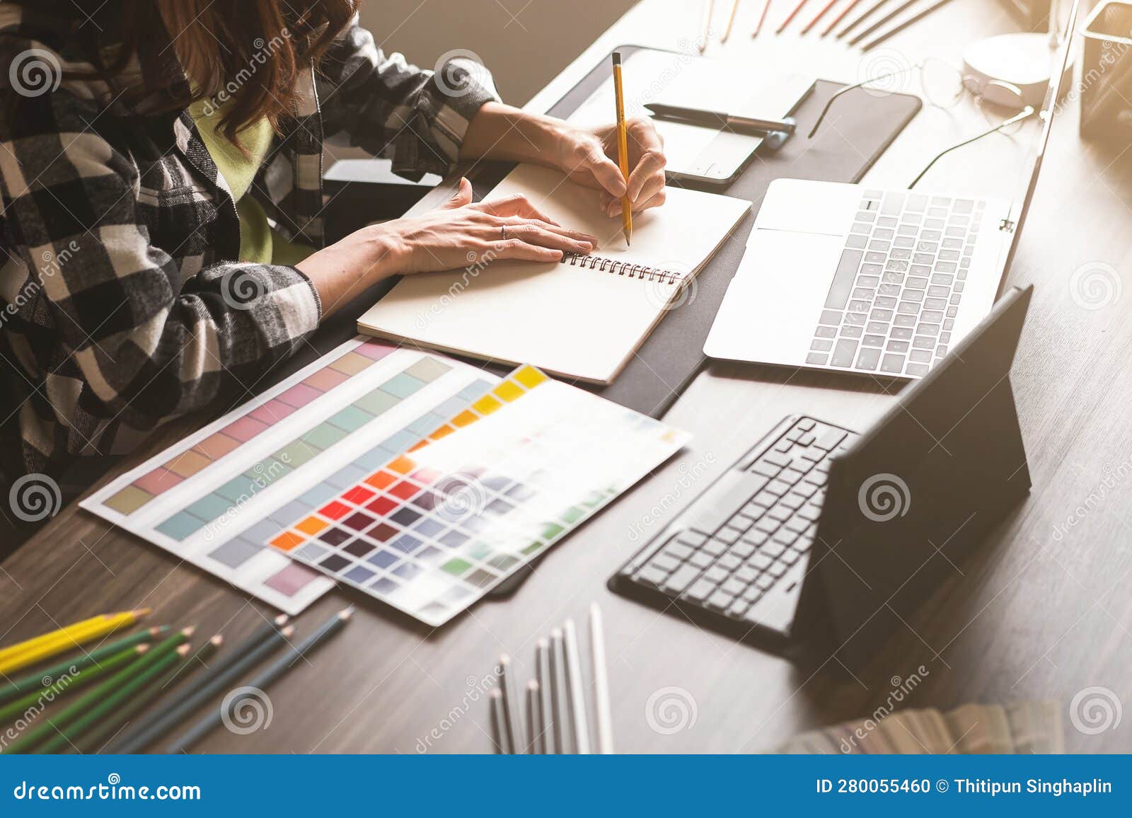 Asian Graphic Designer Working with Creativity Editor Ideas Designer ...