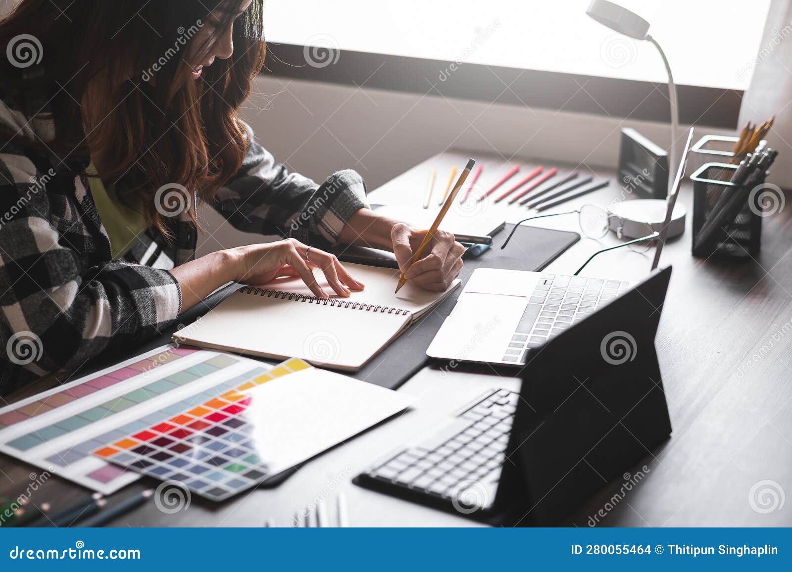 Asian Graphic Designer Working with Creativity Editor Ideas Designer ...