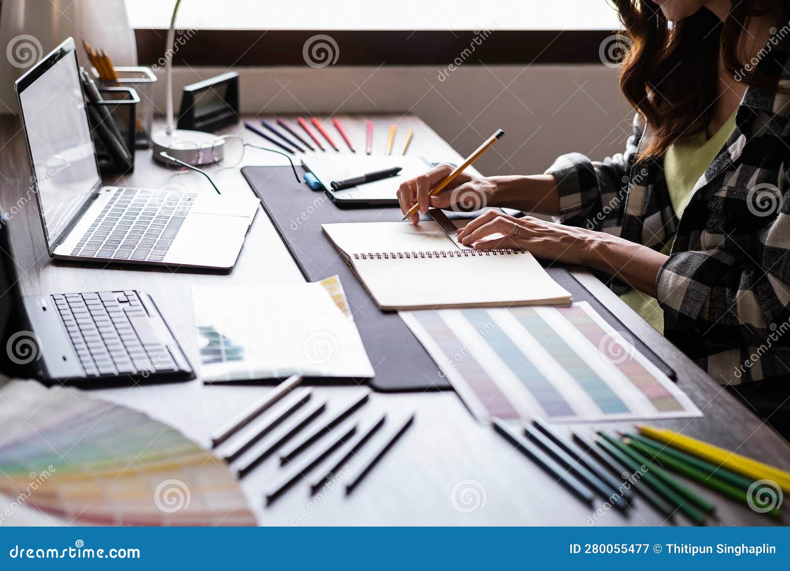Asian Graphic Designer Working with Creativity Editor Ideas Designer ...
