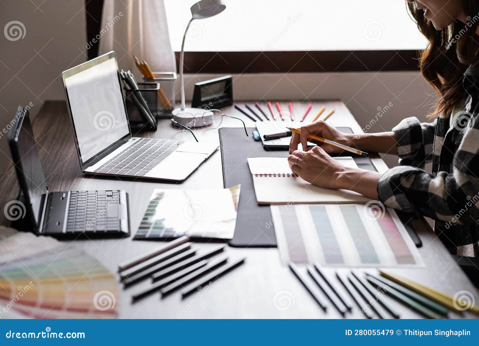 Asian Graphic Designer Working with Creativity Editor Ideas Designer ...