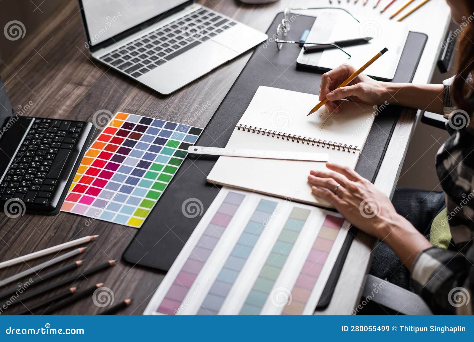 Asian Graphic Designer Working with Creativity Editor Ideas Designer ...