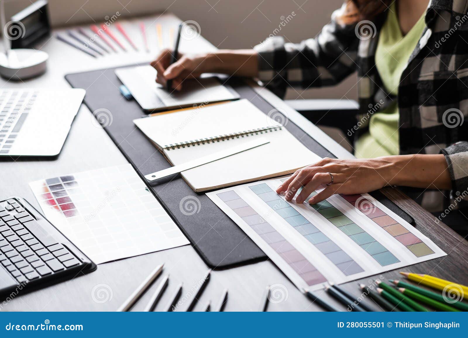 Asian Graphic Designer Working with Creativity Editor Ideas Designer ...