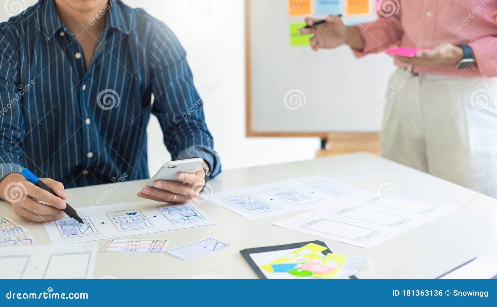 Graphic Designers Team Work Together with UX UI Designer Planning ...