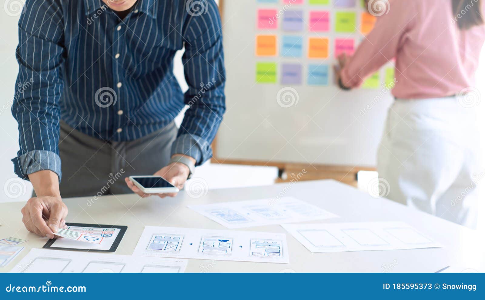 Graphic Designers Team Work Together with UX UI Designer Planning ...