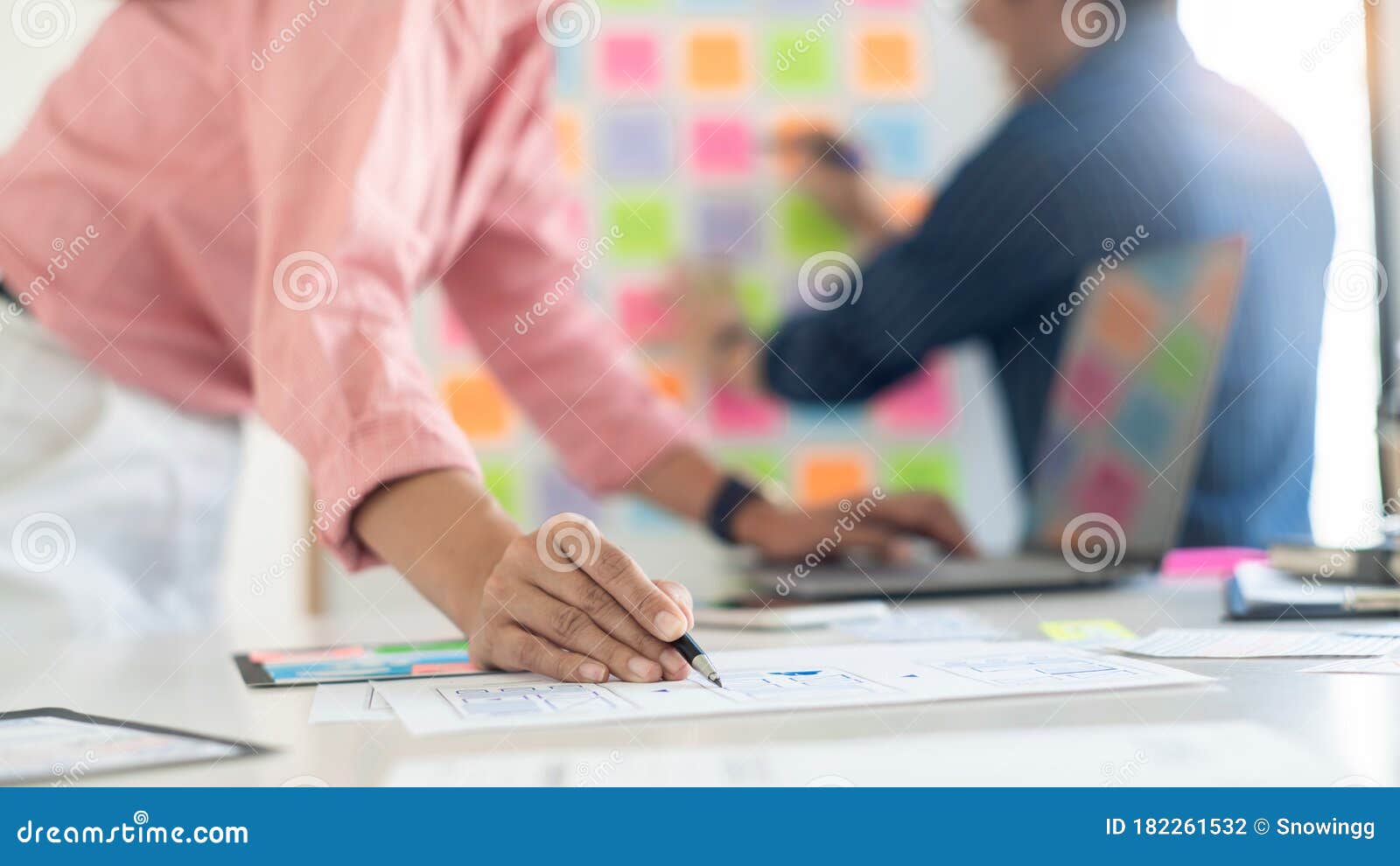 Graphic Designers Team Work Together with UX UI Designer Planning ...