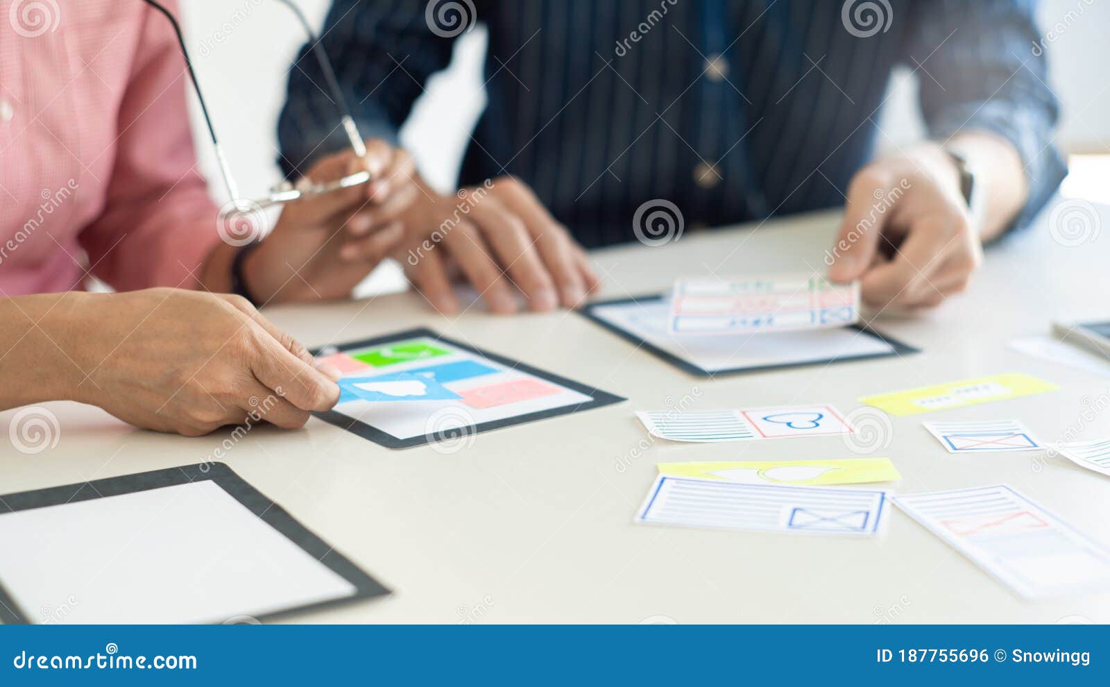 Graphic Designers Team Work Together with UX UI Designer Planning ...