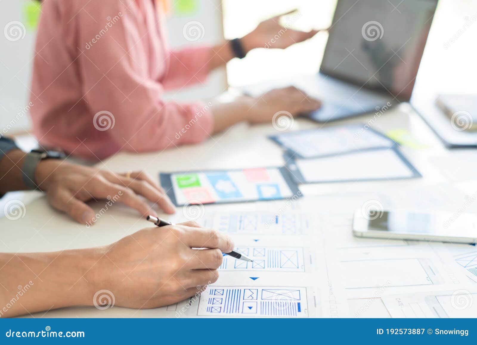 Designers Team Drawing Working With Color Samples Royalty-Free Stock ...
