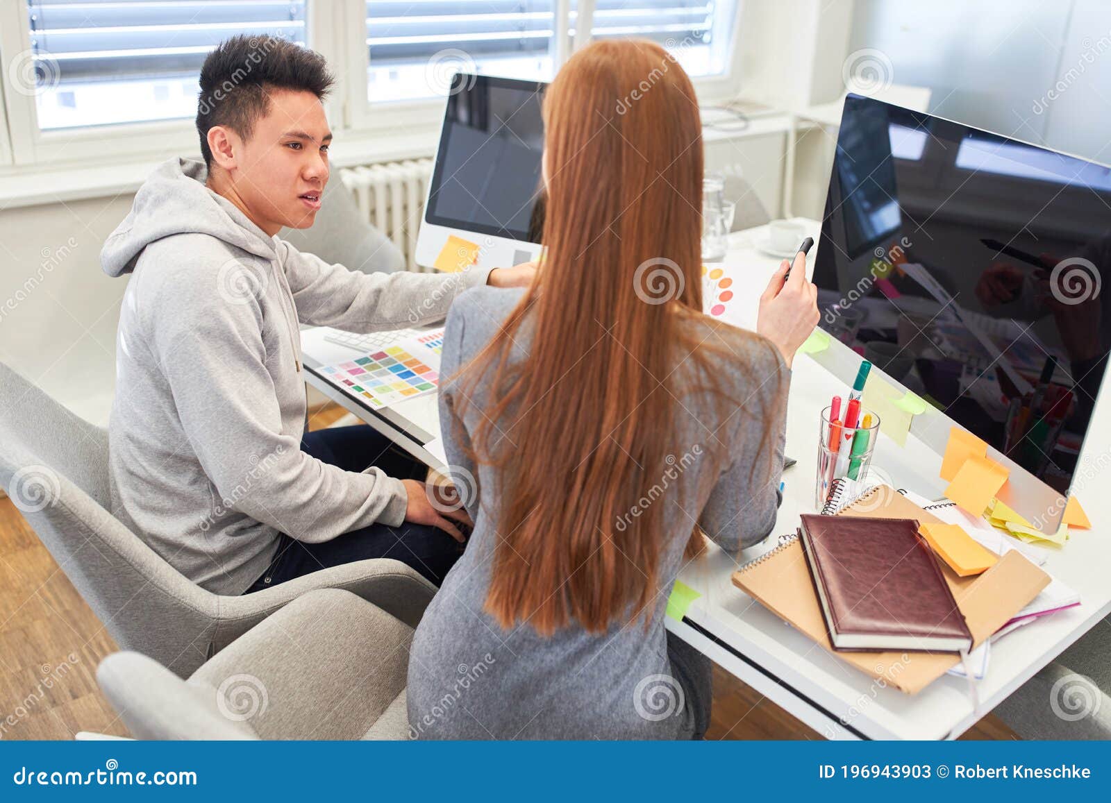 Graphic Designer and Web Developer on the Computer Stock Image - Image ...