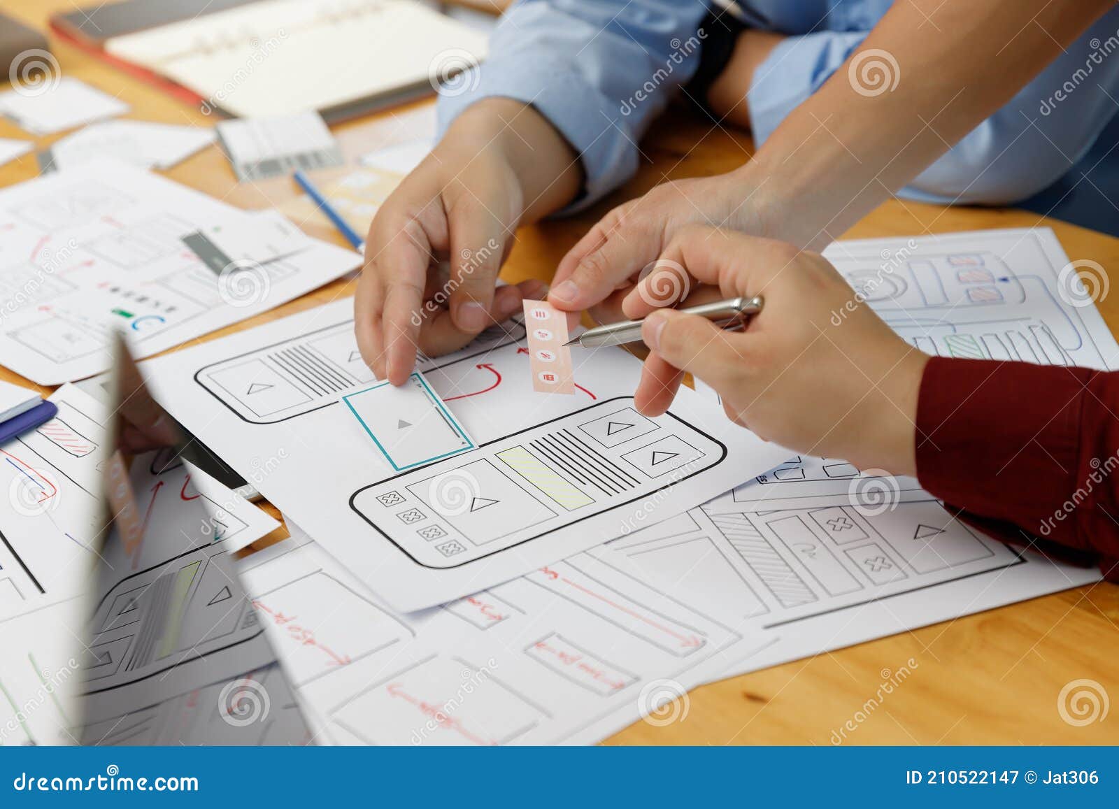 Graphic Designers Work Together with UX UI Designer Planning ...
