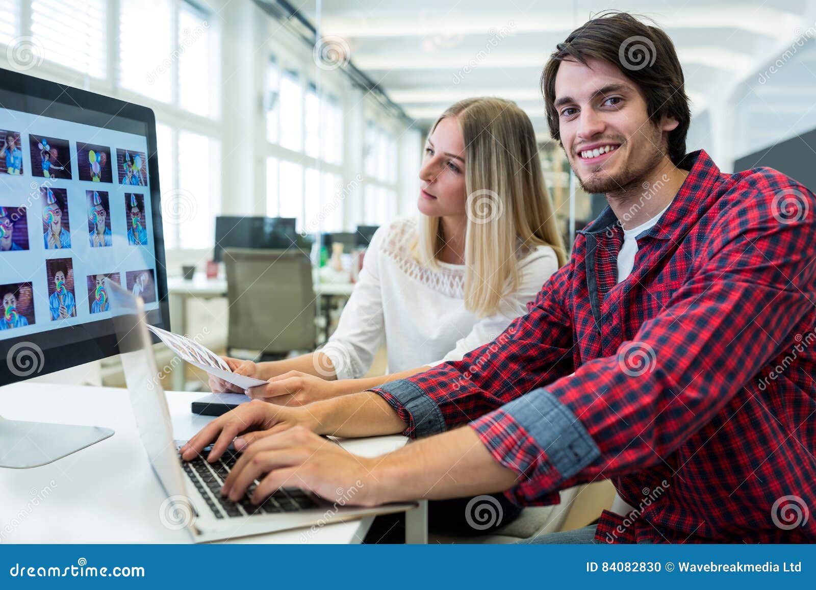Graphic Designers Working at Their Desk Stock Photo - Image of adult ...