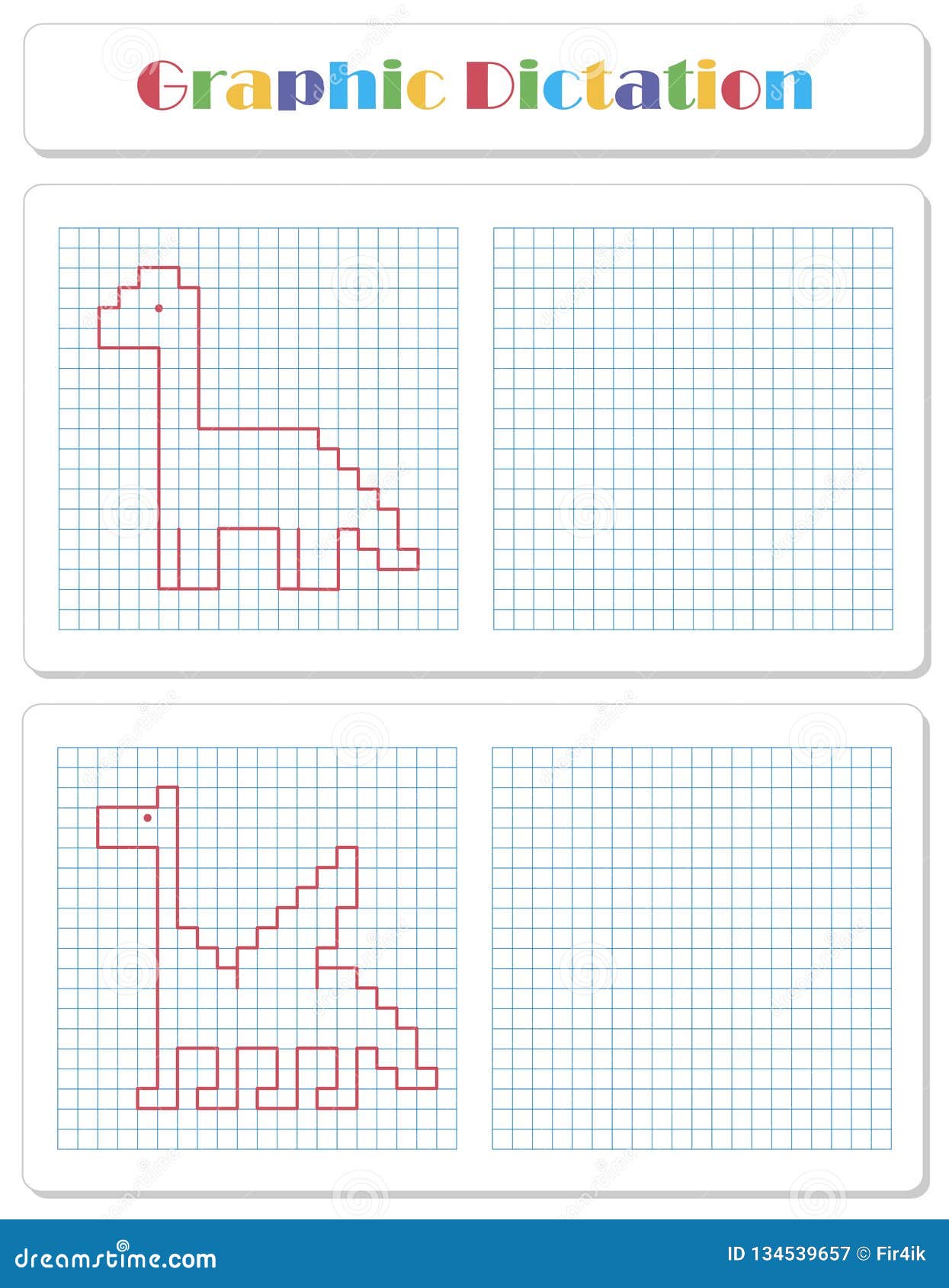 Graphic Dictation. Worksheet for Kids Stock Vector - Illustration of ...