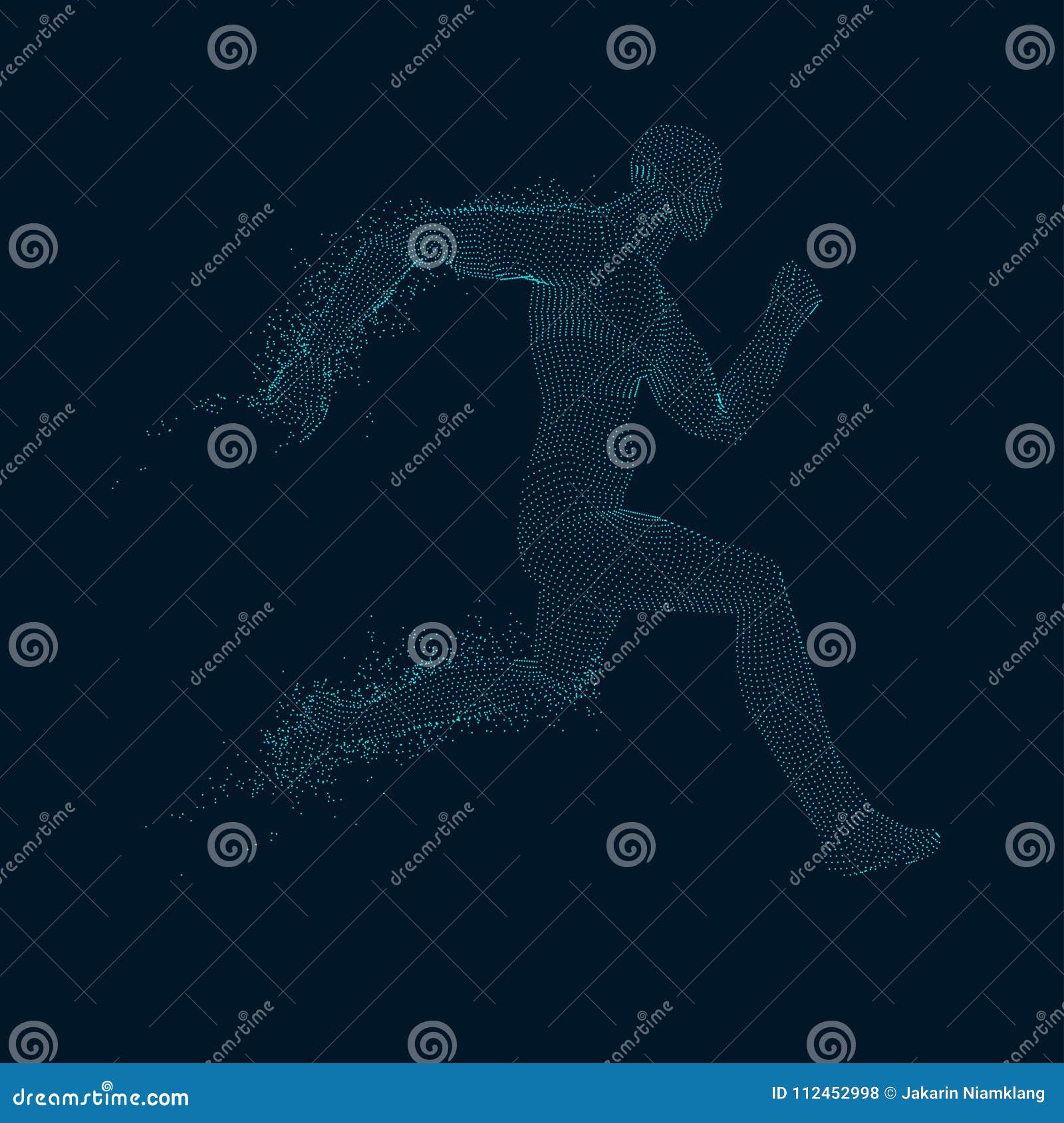 Dotted man running stock vector. Illustration of mesh - 112452998