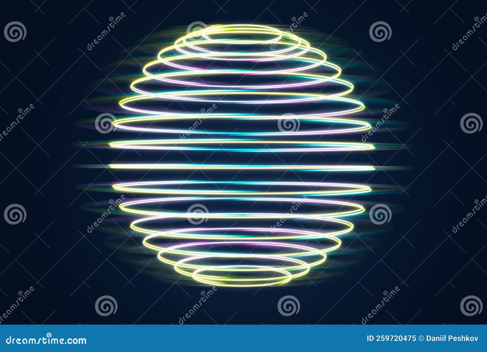 Graphic Digital Sphere in the Form of a Luminescent Spiral Line ...