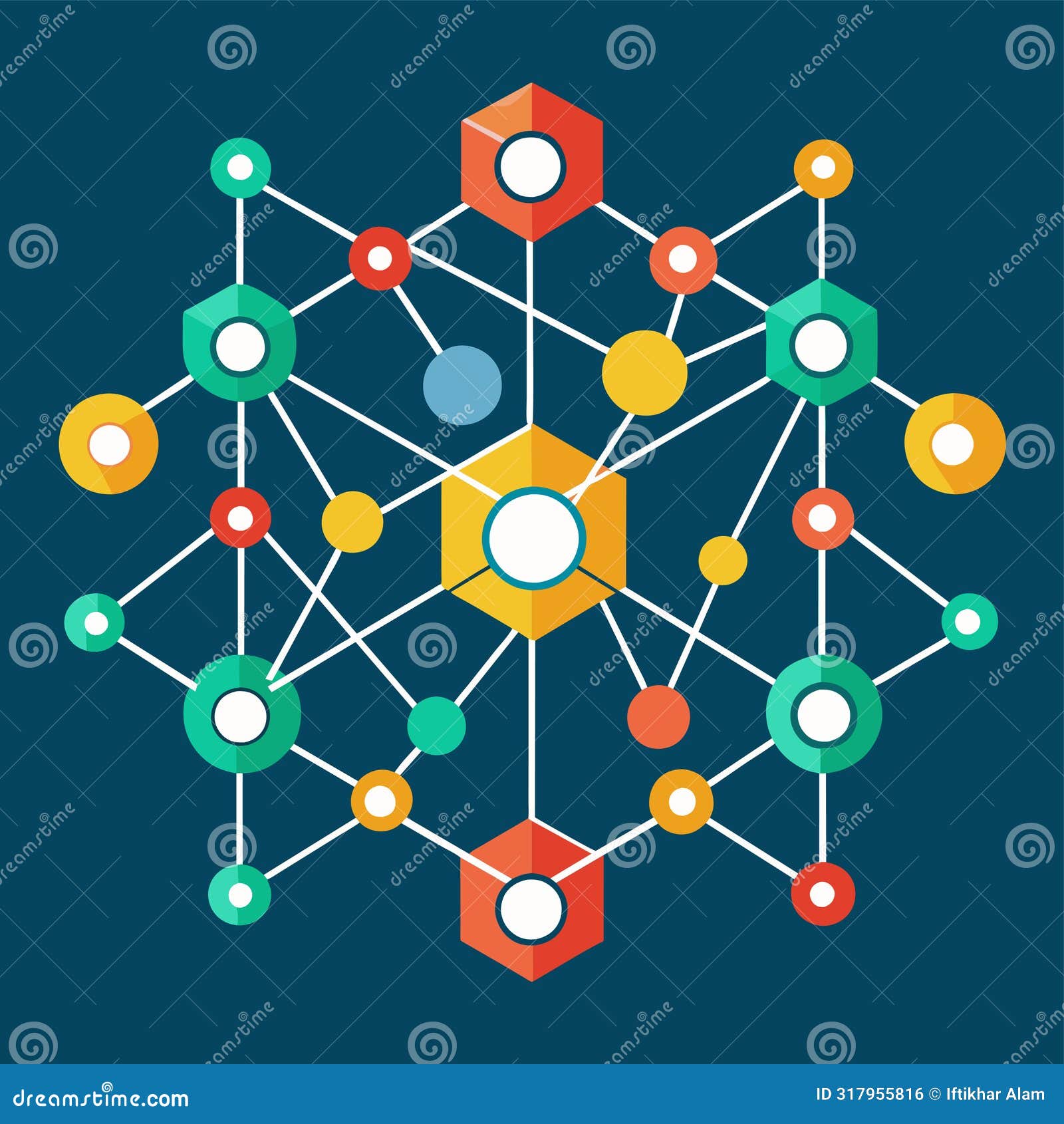 A Graphic Displaying a Vibrant Hexagonal Structure, Showcasing ...