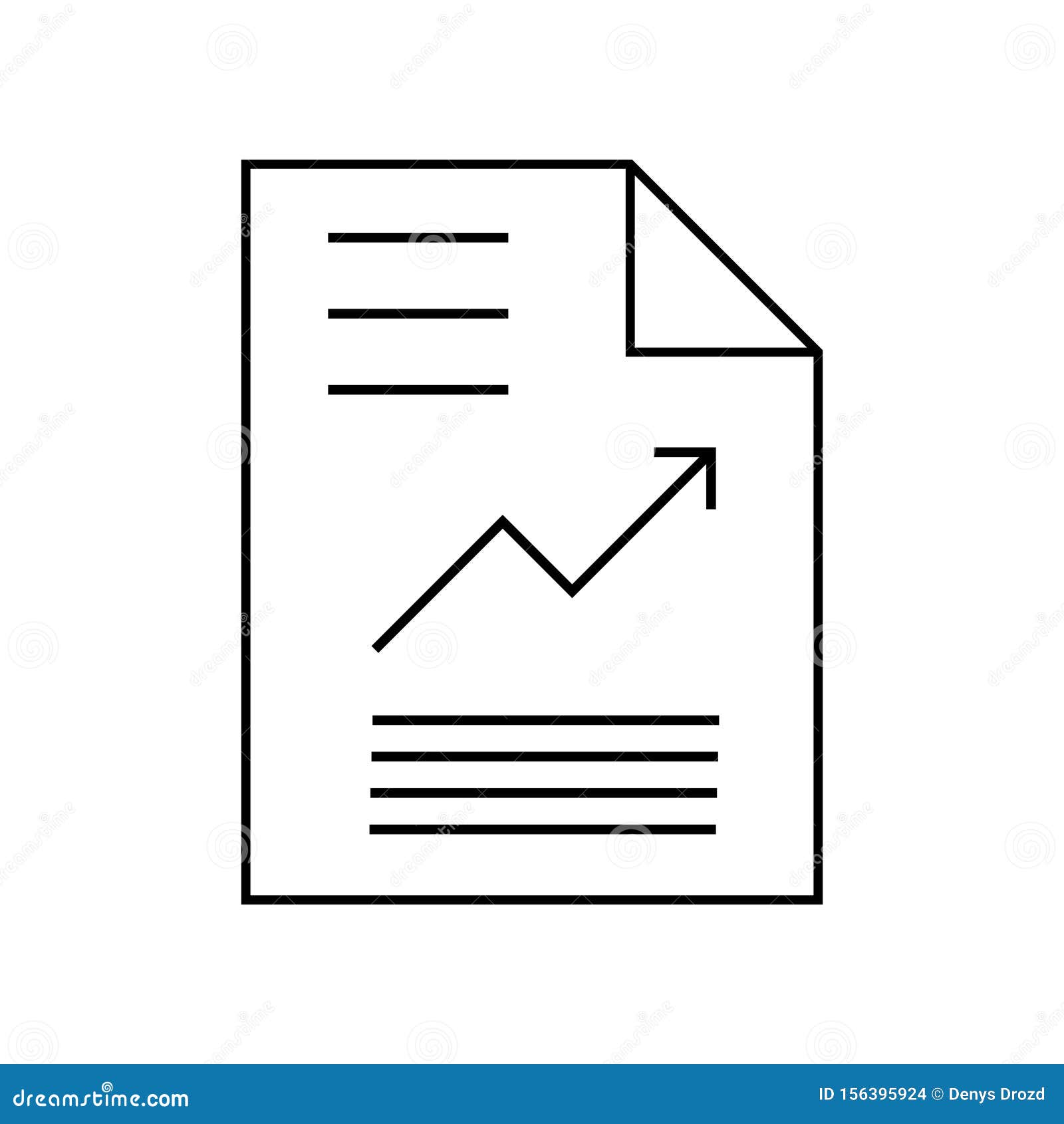Graphic Document or Report with Chart Icon Vector. Paper Reporting ...