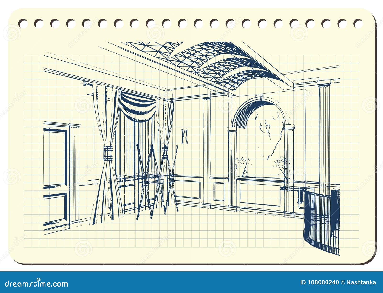 Graphic Illustration with Decorative Architecture 4_2 Stock Vector ...