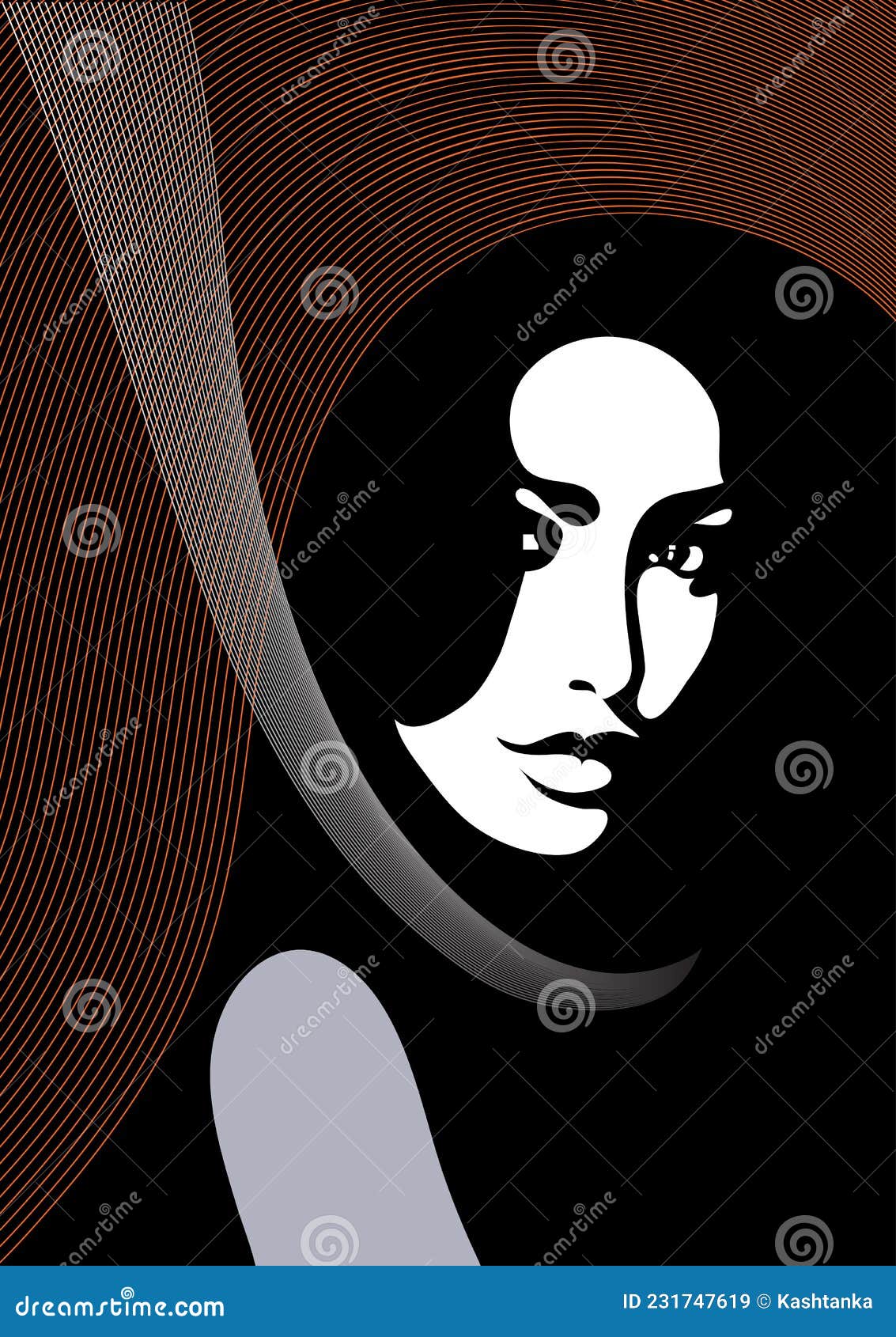 Graphic Drawing with Decorative Face 10 Stock Vector - Illustration of ...