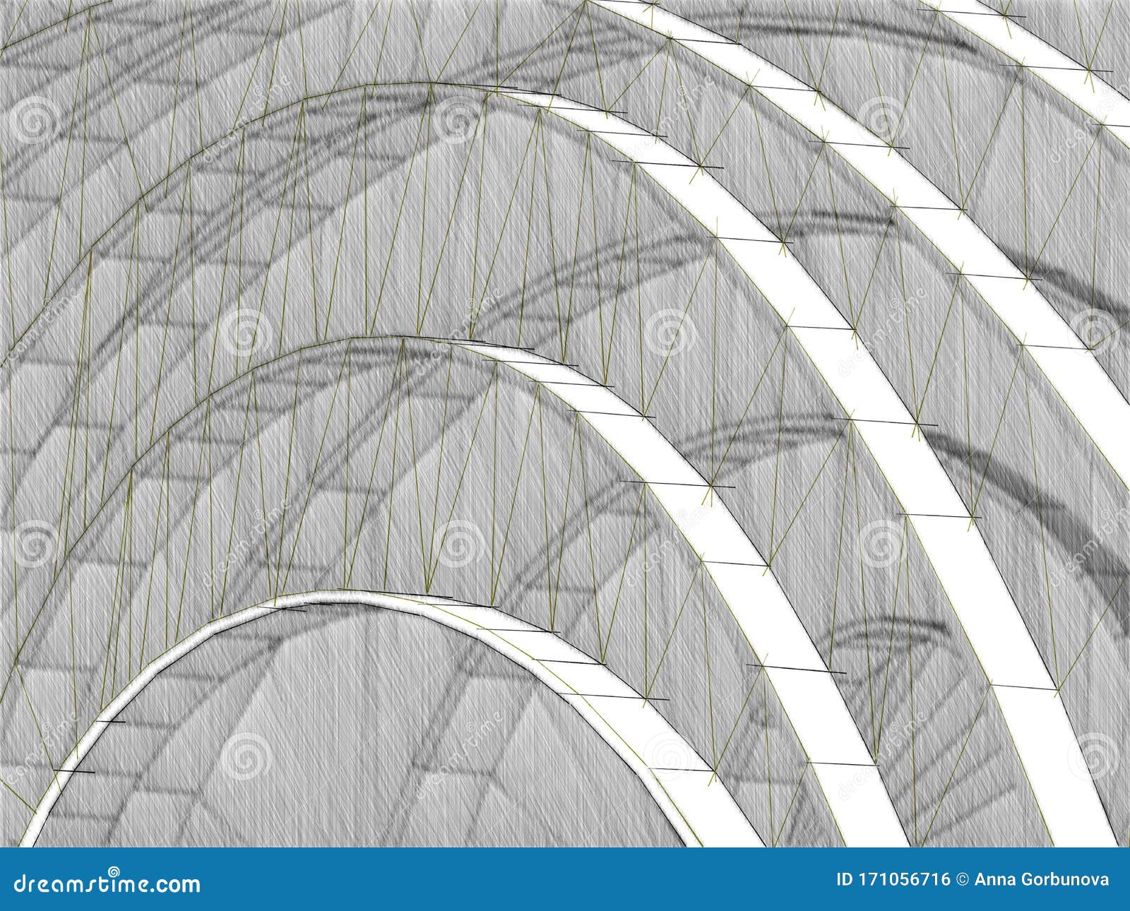 Abstract Architecture Background Pencil Graphic Drawing Curved Building ...