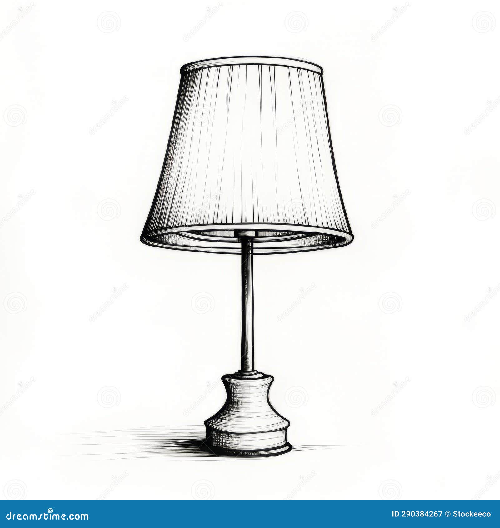 Realistic Pencil Sketch of Lamp on White Background Stock Illustration ...
