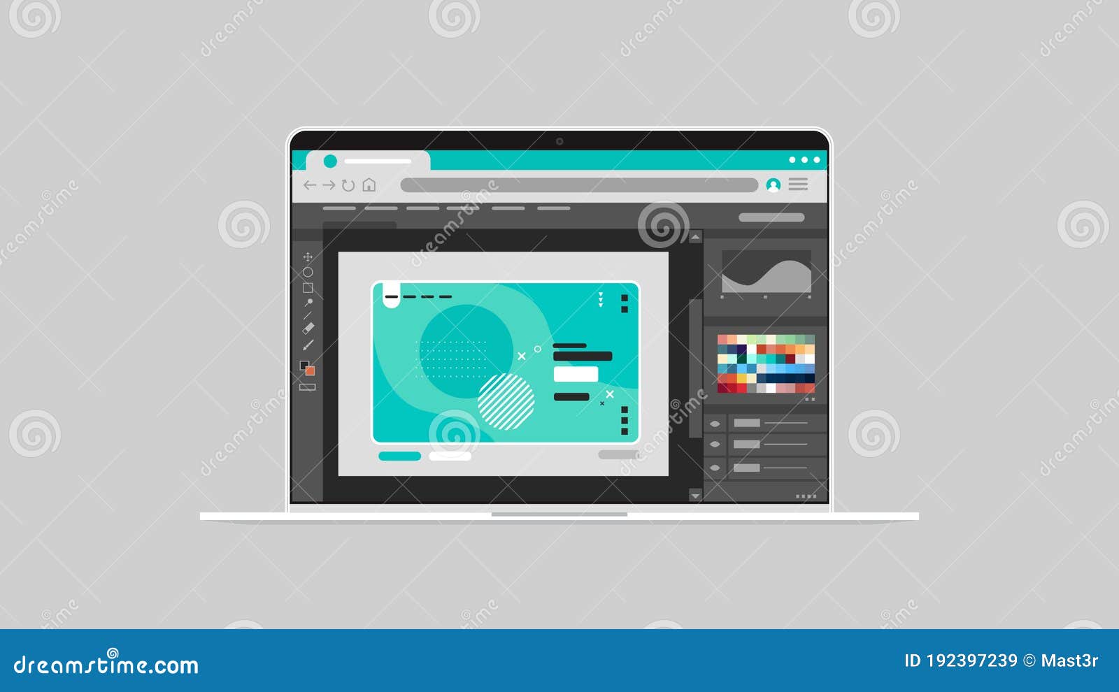 Graphic Editor on Laptop Screen Creative Content Configuration Design ...