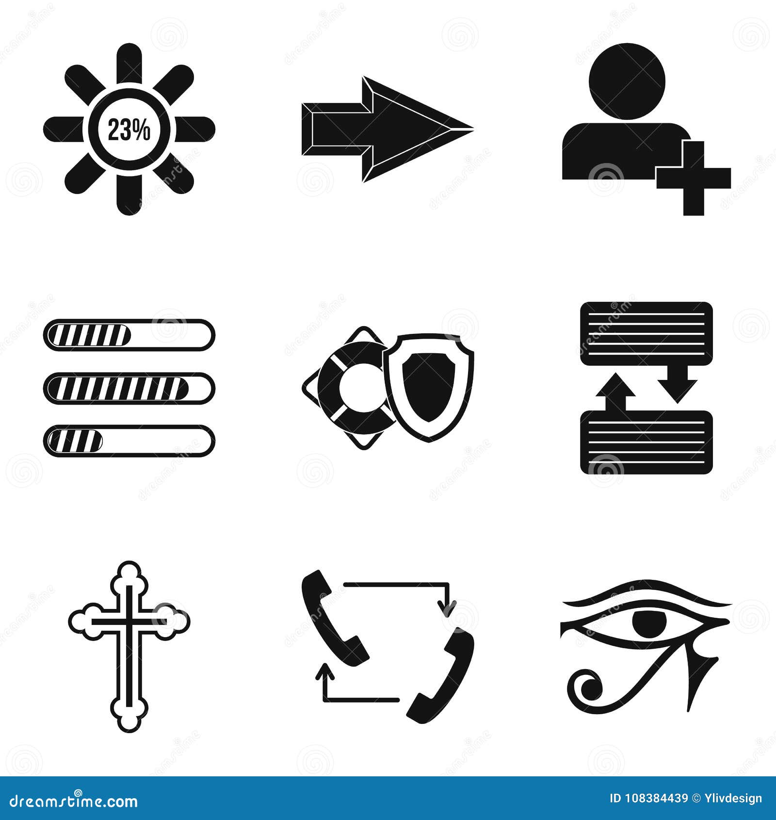Graphic Element Icons Set, Simple Style Stock Vector - Illustration of ...