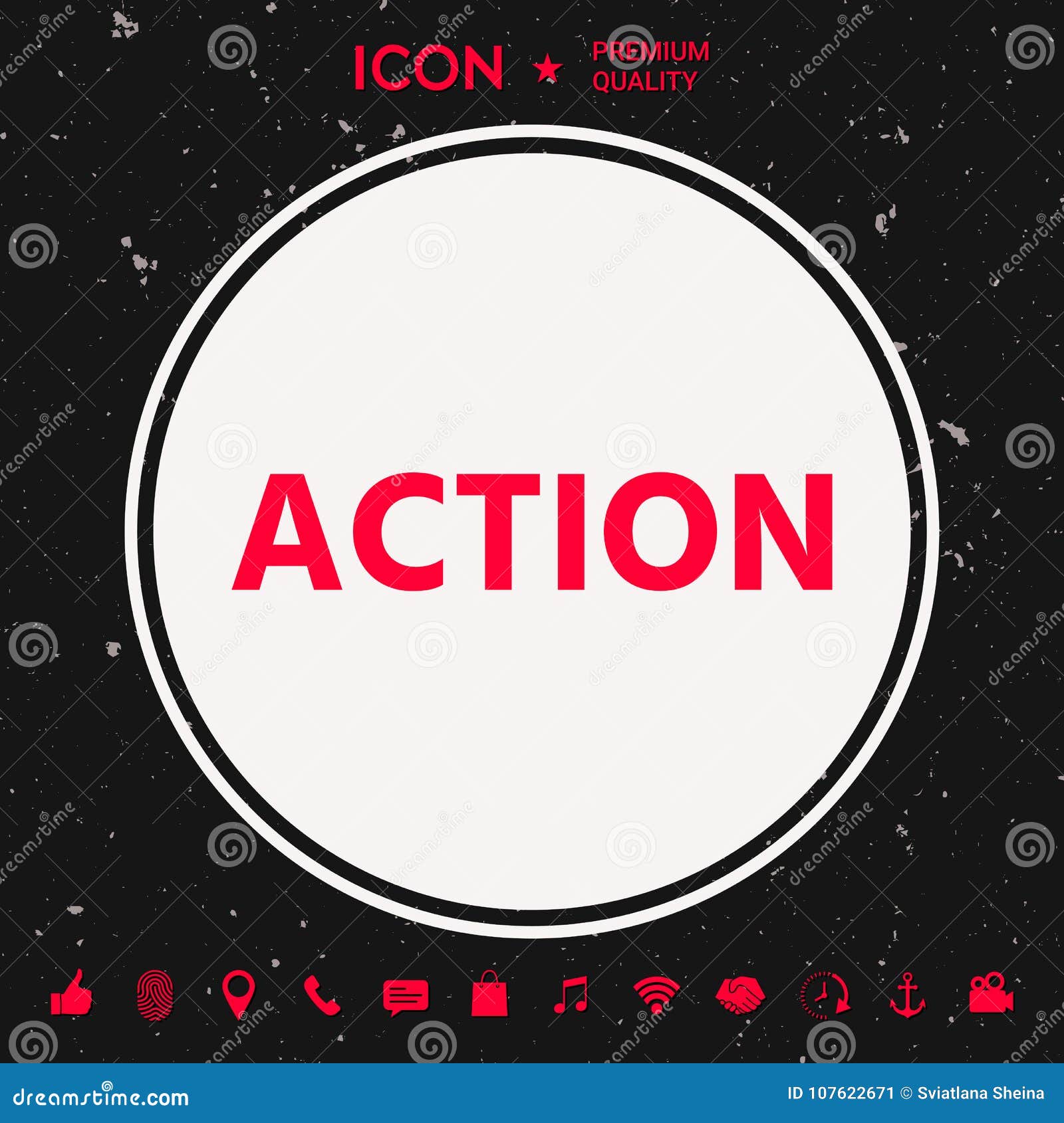 Action button symbol stock vector. Illustration of word - 107622671