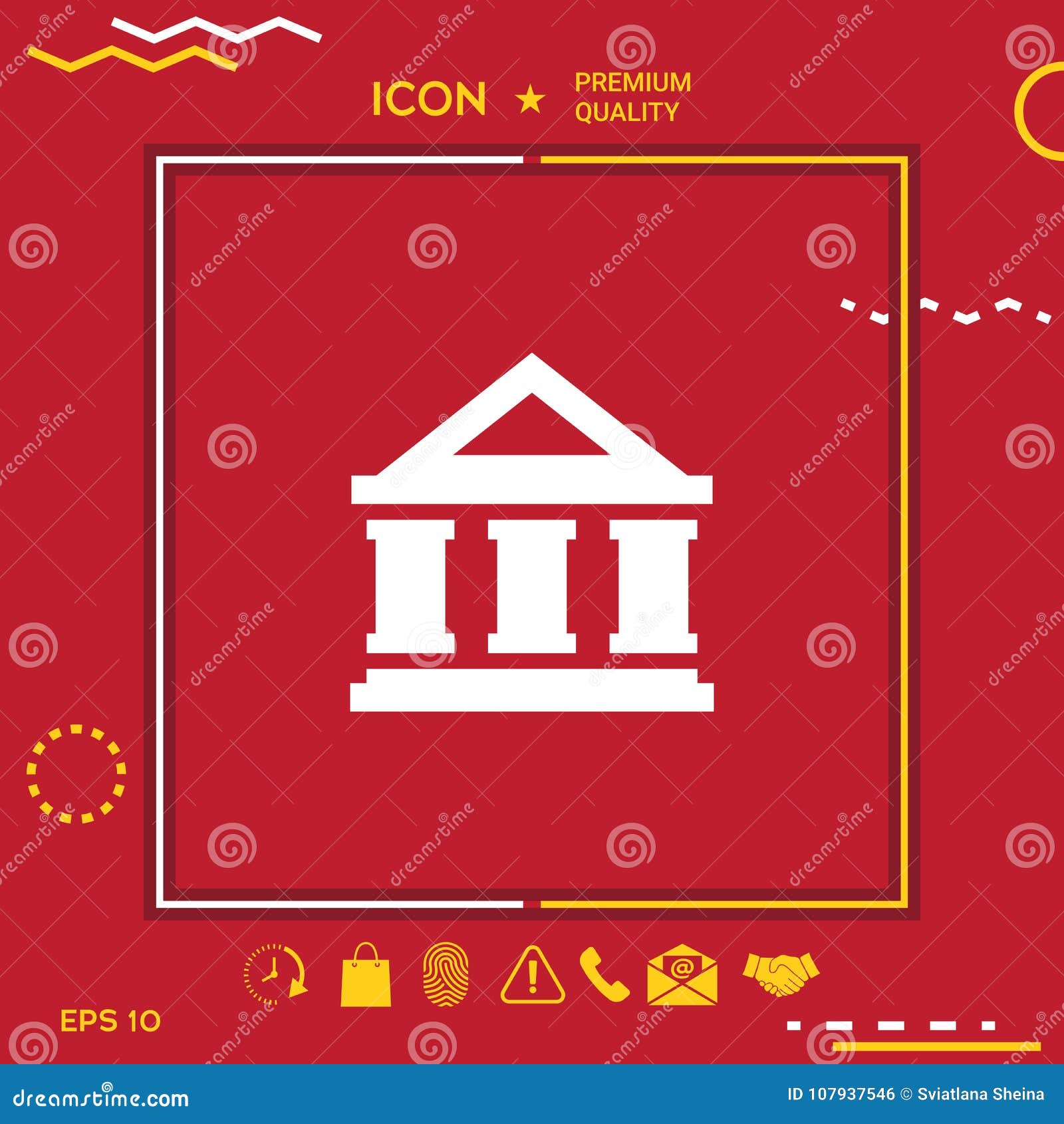 Bank symbol icon stock vector. Illustration of economic - 107937546