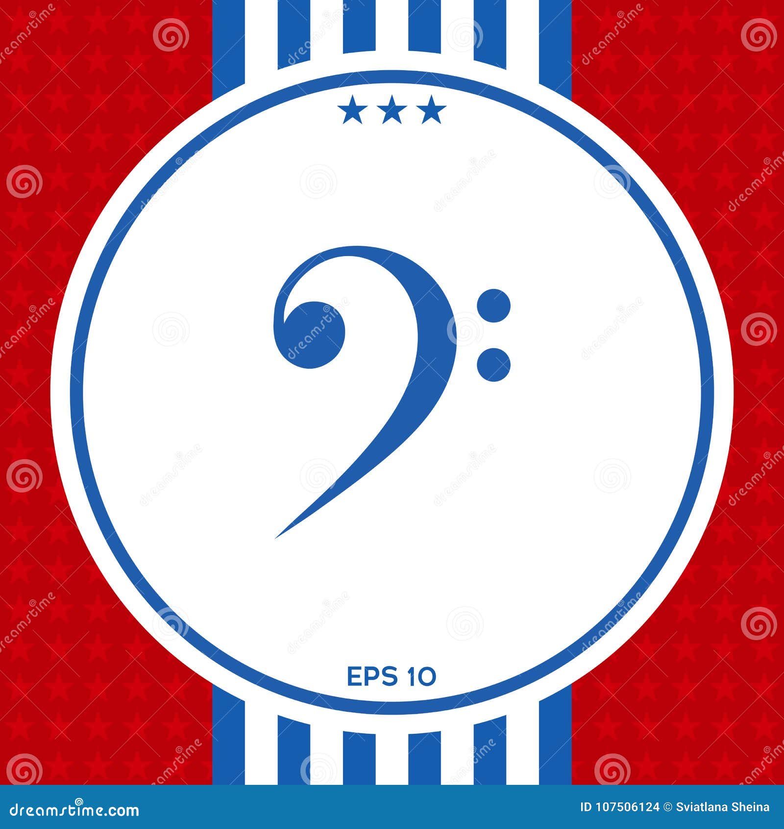 Bass clef icon stock vector. Illustration of music, modern - 107506124