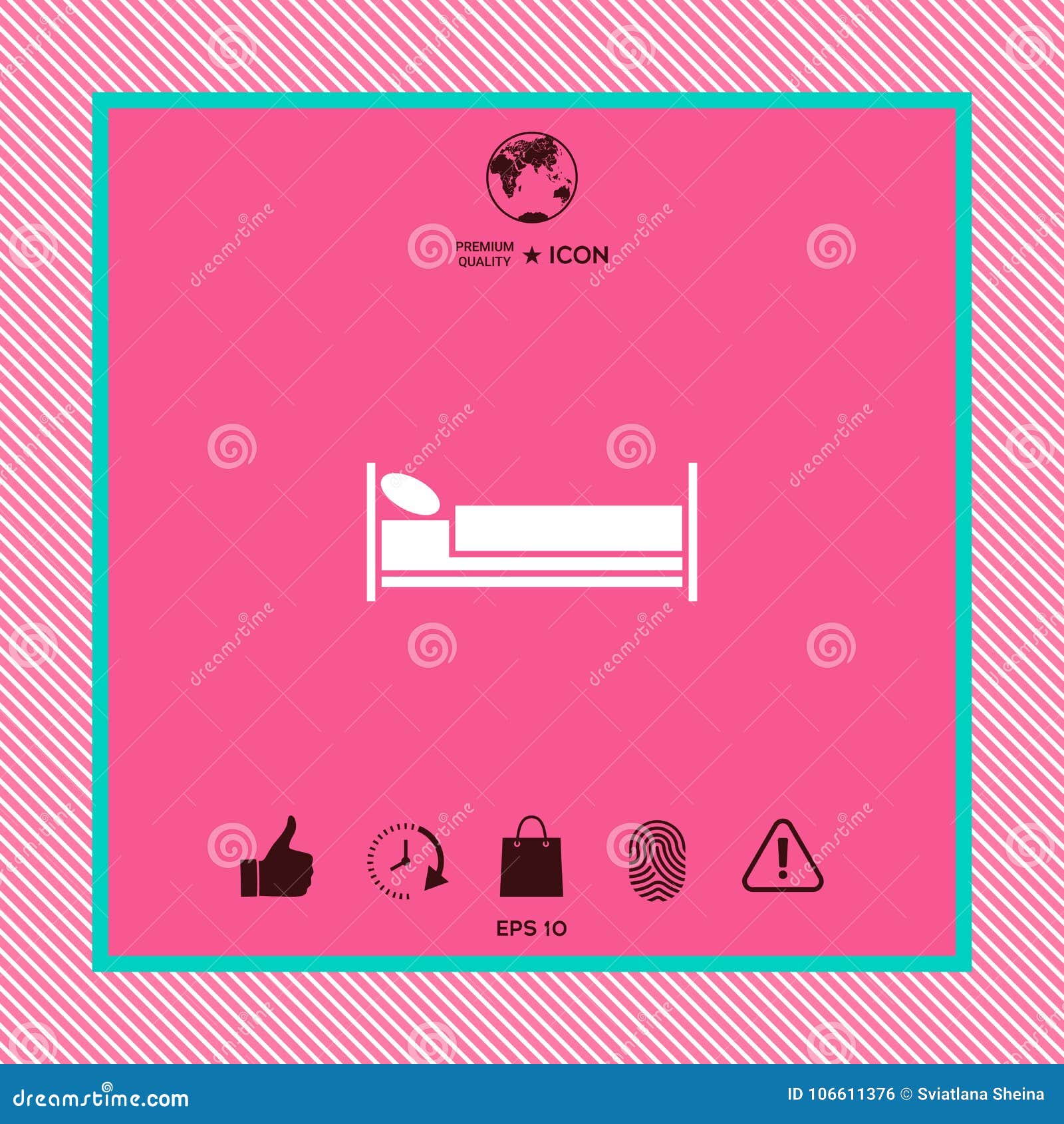 Bed symbol icon stock vector. Illustration of house - 106611376