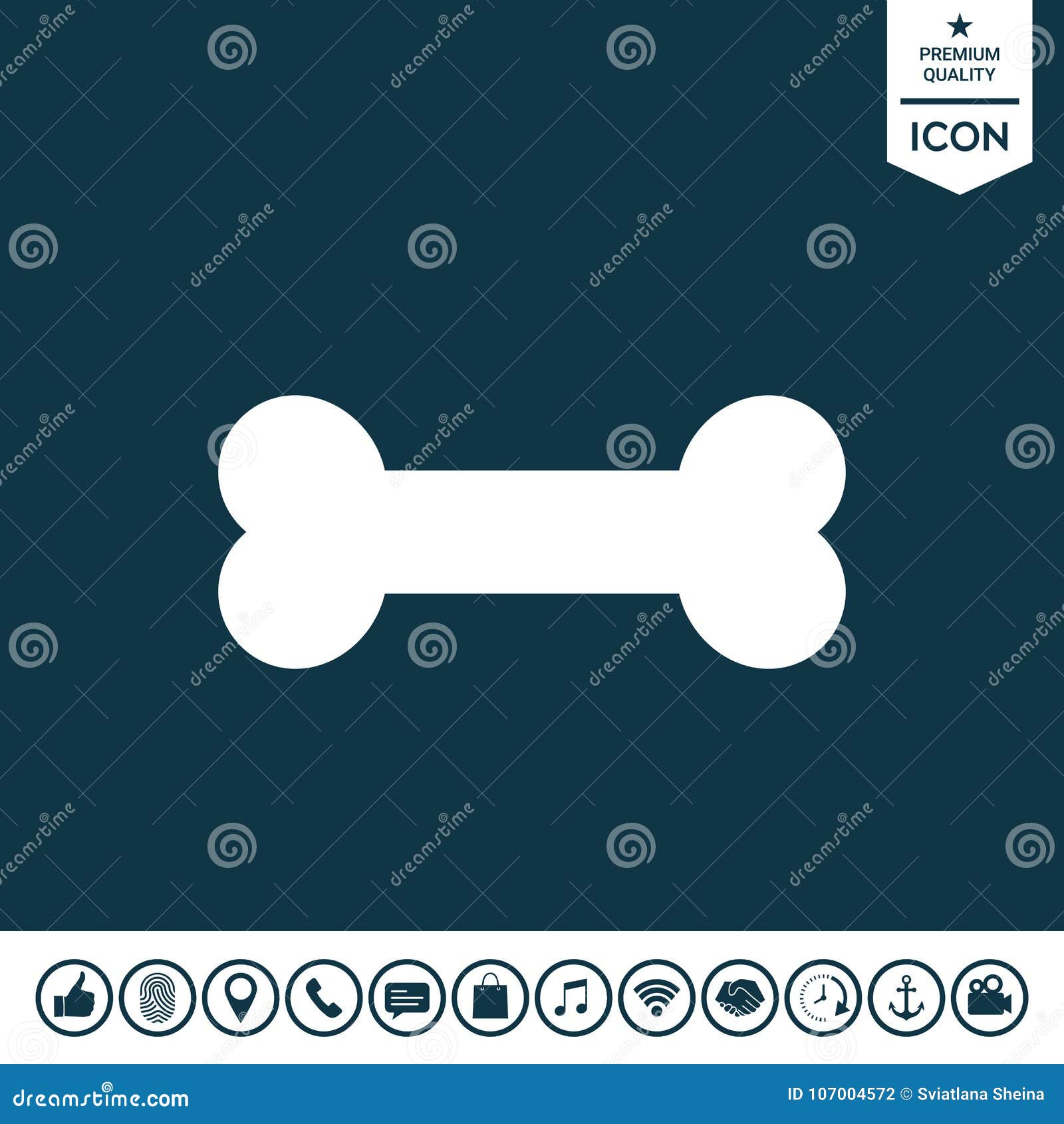 Bone symbol icon stock vector. Illustration of concept - 107004572