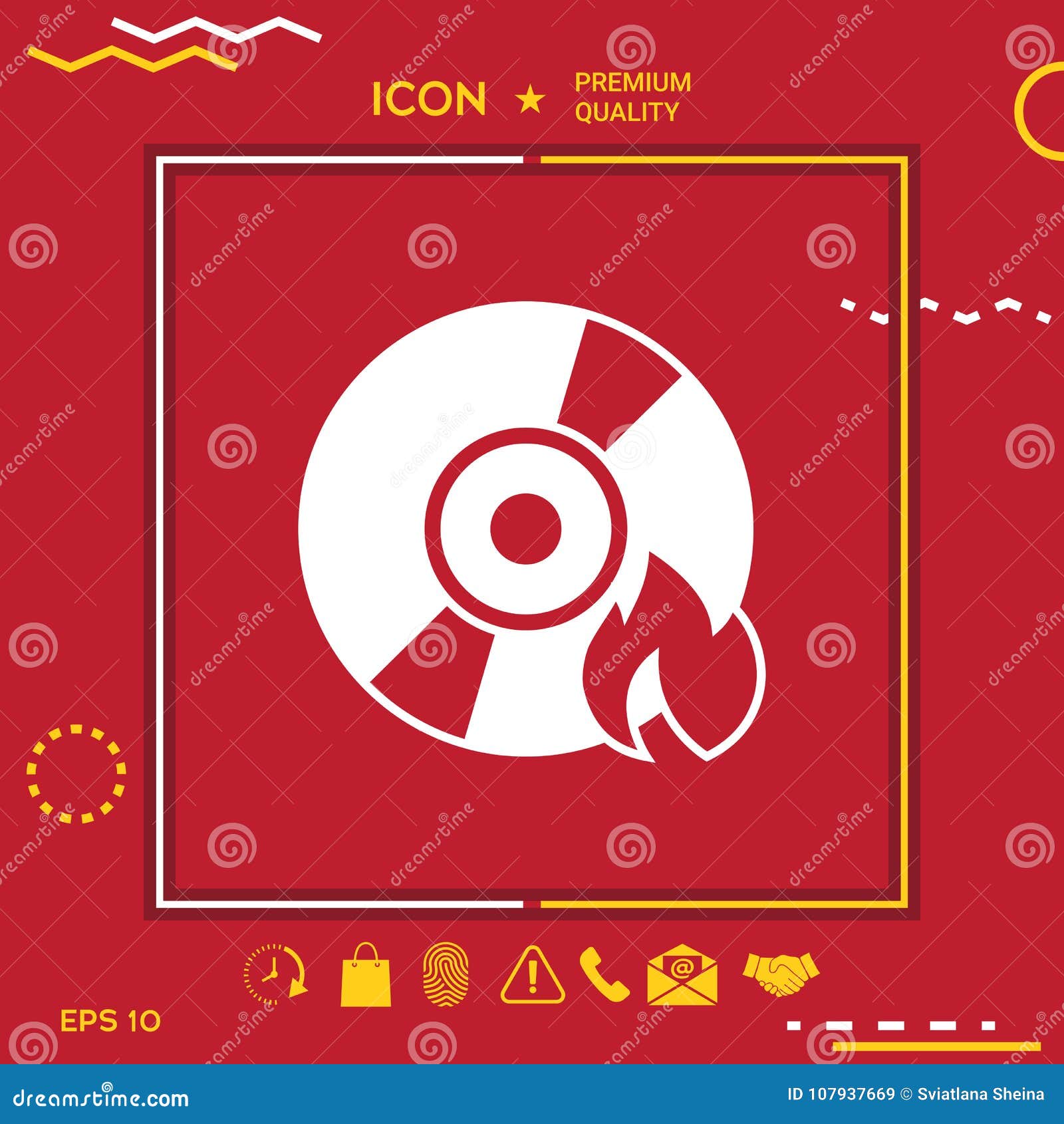 Burn CD or DVD icon stock vector. Illustration of save - 107937669