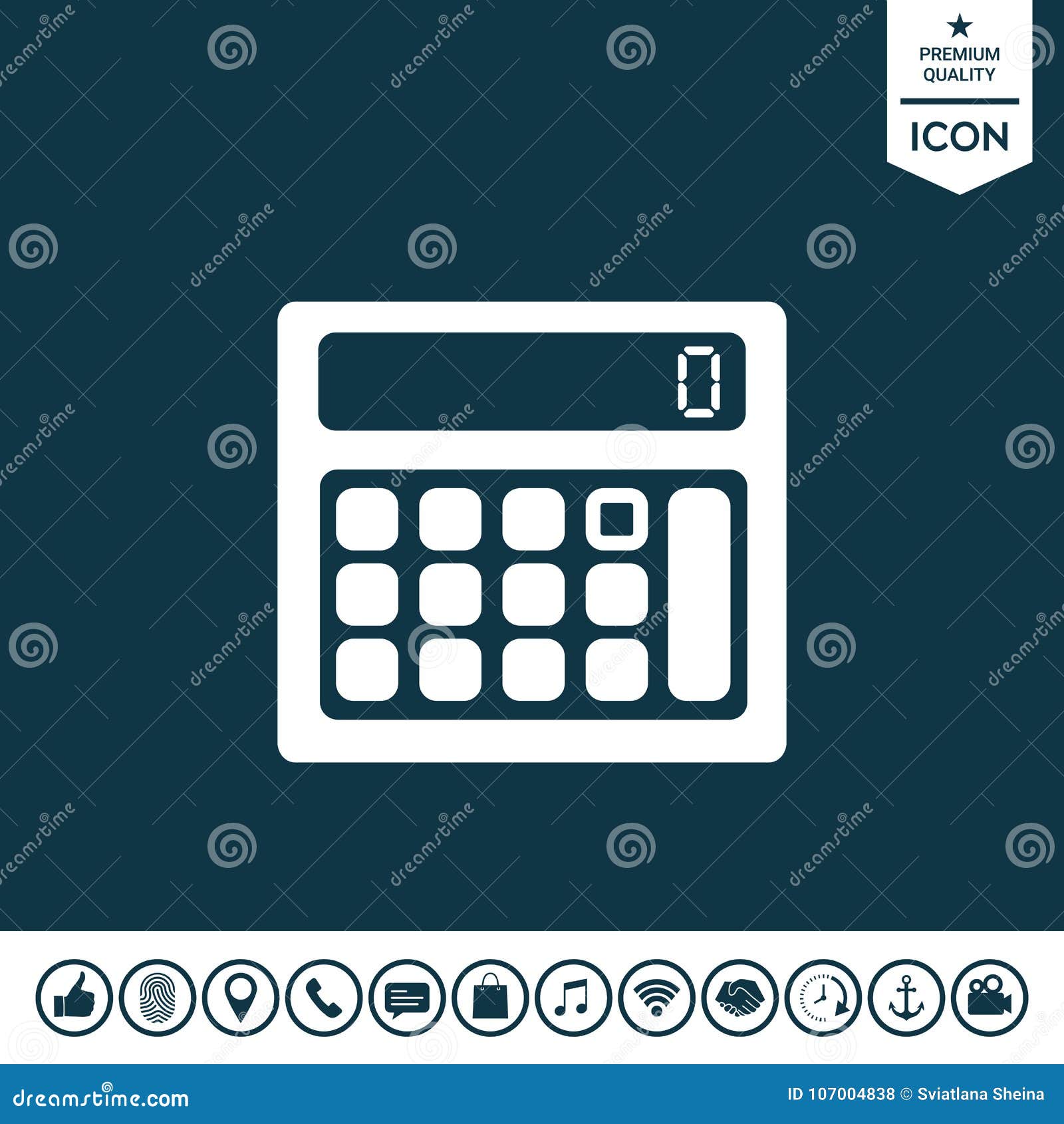 Calculator symbol icon stock vector. Illustration of electronic - 107004838