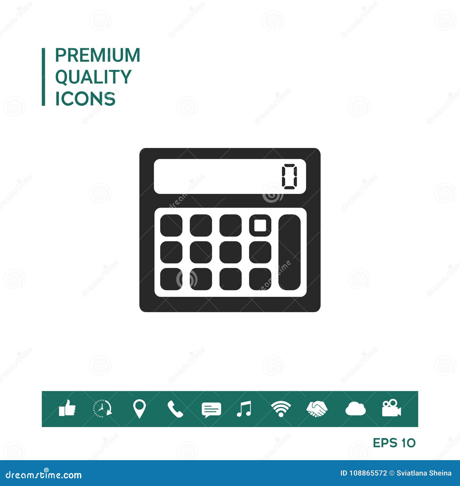 Calculator symbol icon stock vector. Illustration of keyboard - 108865572